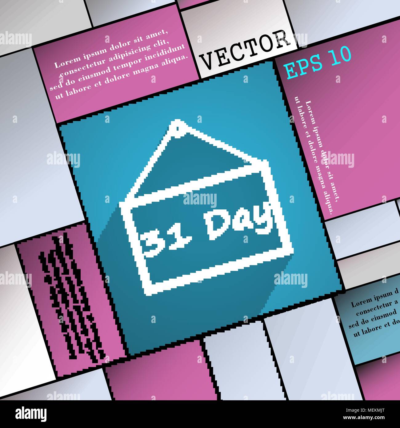 Calendar day, 31 days icon symbol Flat modern web design with long ...