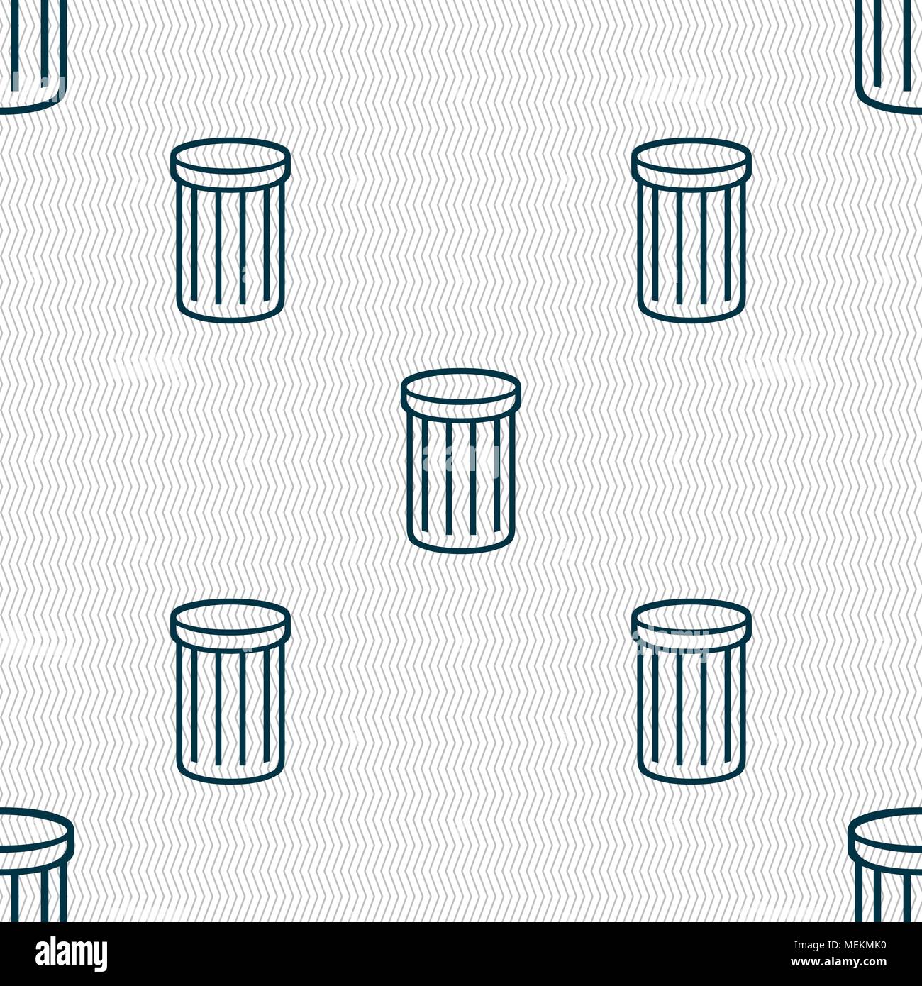 Recycle bin sign icon. Symbol. Seamless abstract background with ...
