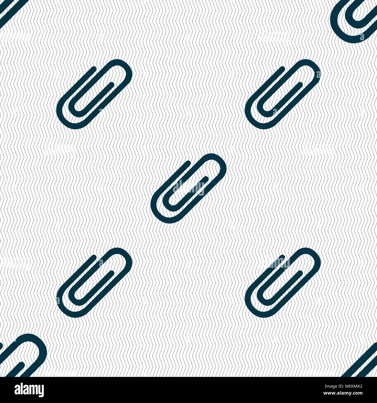 Paper clip sign icon. Clip symbol. Seamless abstract background with ...