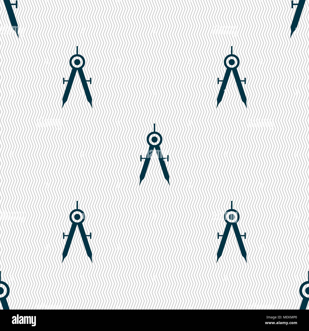 Mathematical Compass sign icon. Seamless abstract background with ...