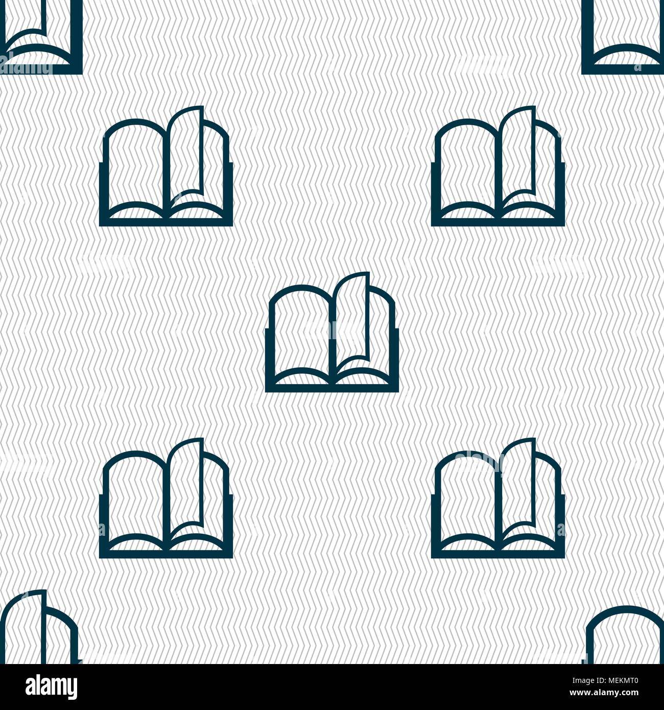 Book sign icon. Open book symbol. Seamless abstract background with ...