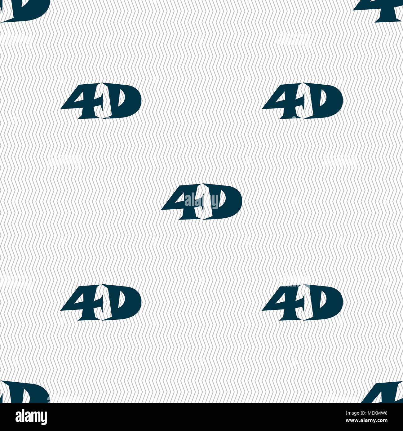 4D sign icon. 4D New technology symbol. Seamless abstract background ...