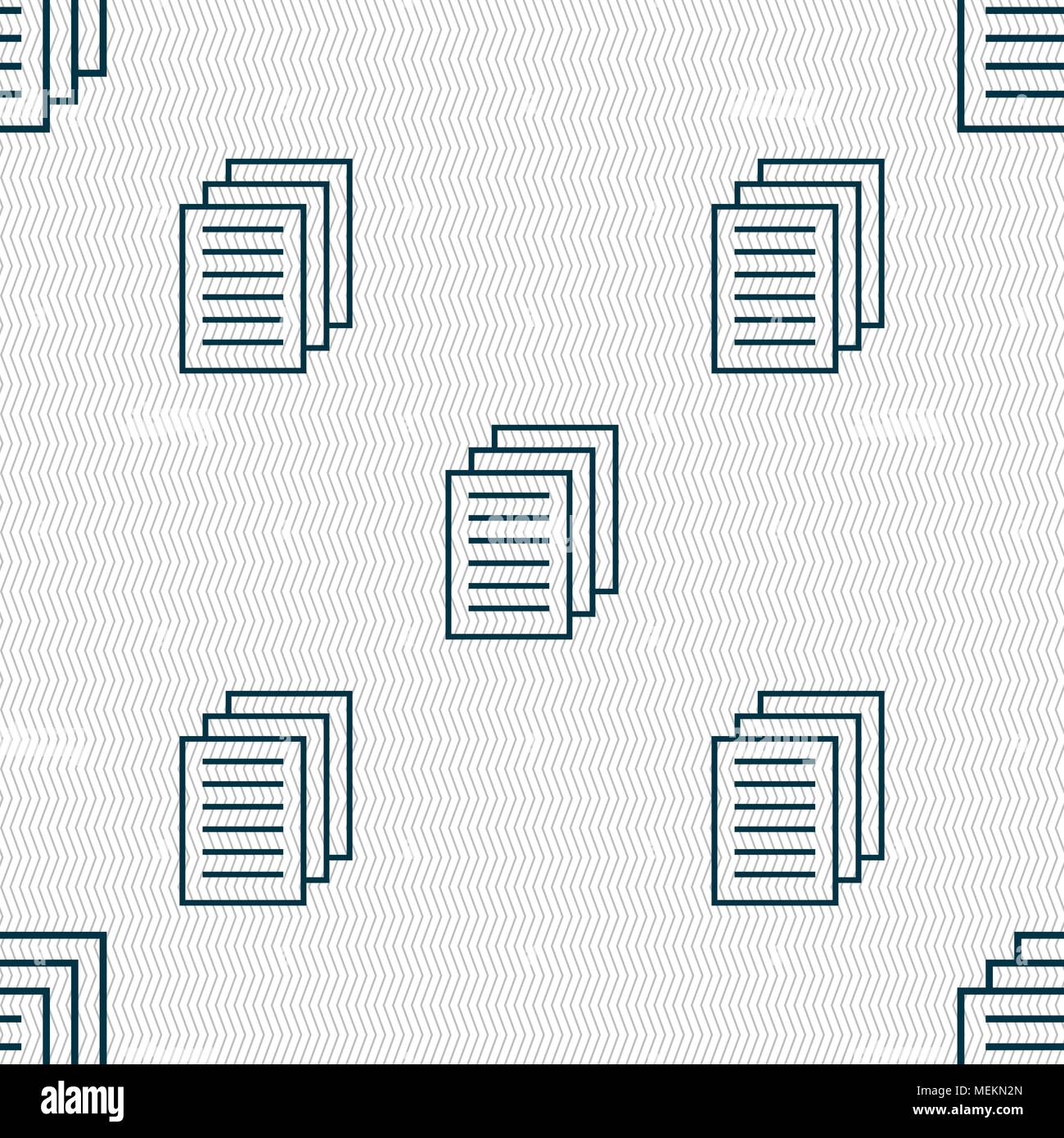 Copy File Sign Icon Duplicate Document Symbol Seamless Abstract Background With Geometric