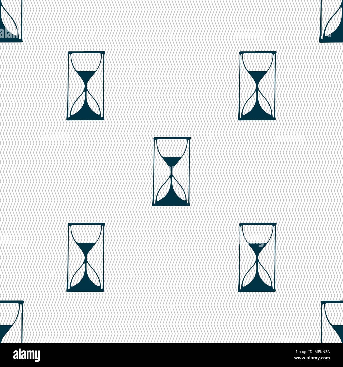 Hourglass sign icon. Sand timer symbol. Seamless abstract background ...