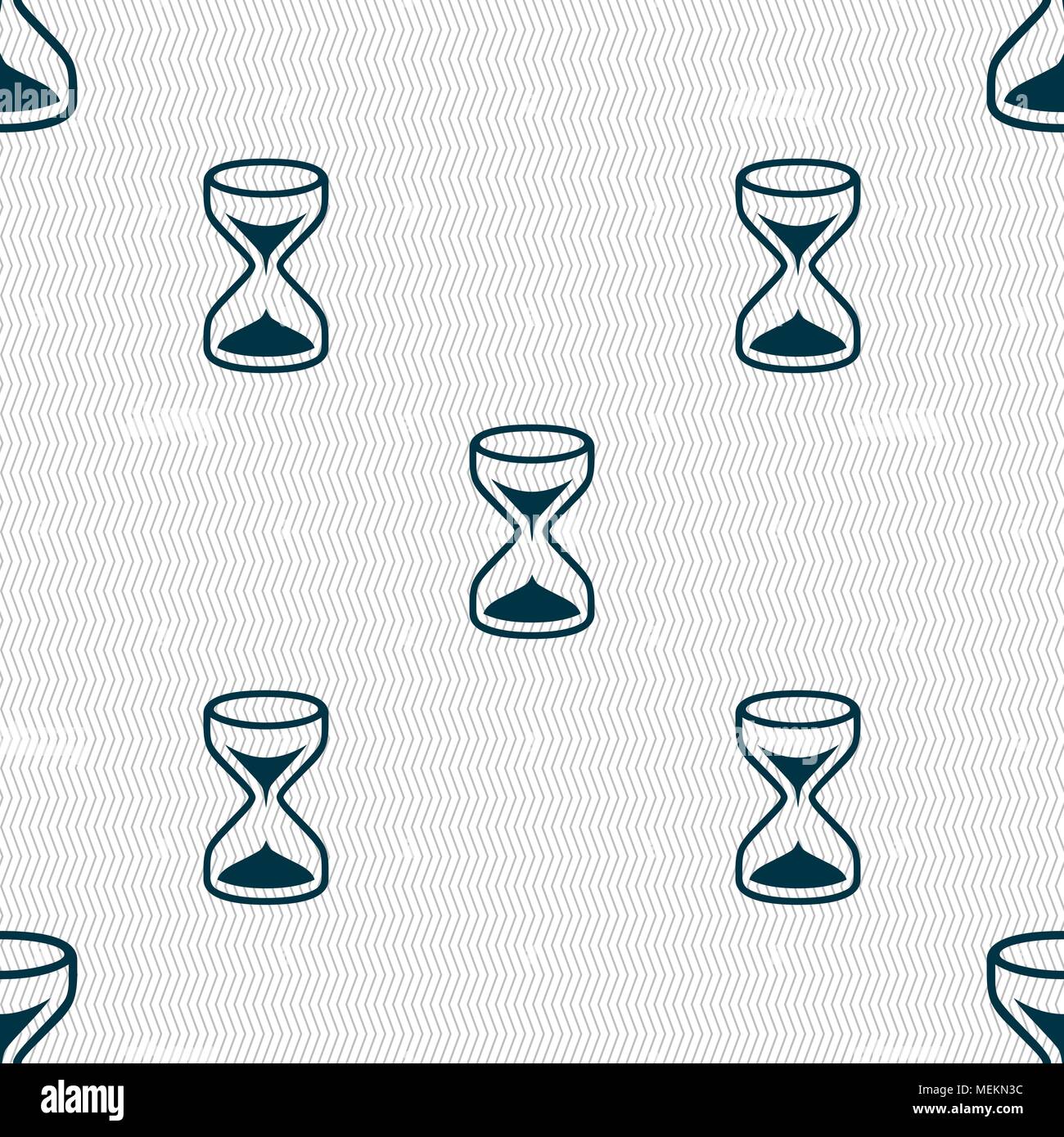 Hourglass sign icon. Sand timer symbol. Seamless abstract background ...
