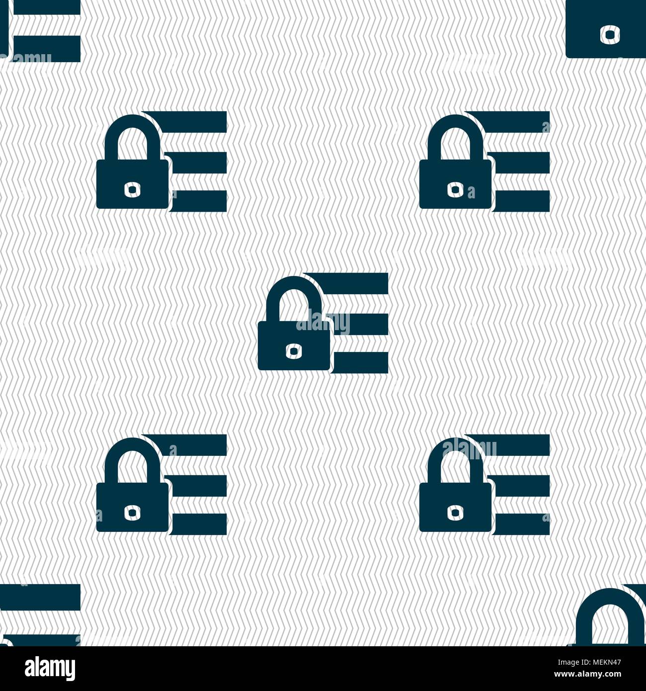 Lock, login icon sign. Seamless abstract background with geometric ...
