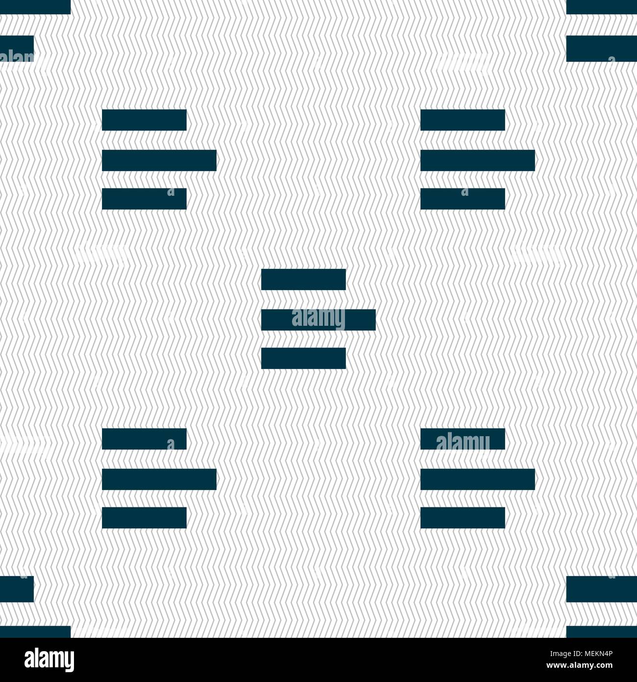 Left-aligned icon sign. Seamless abstract background with geometric ...