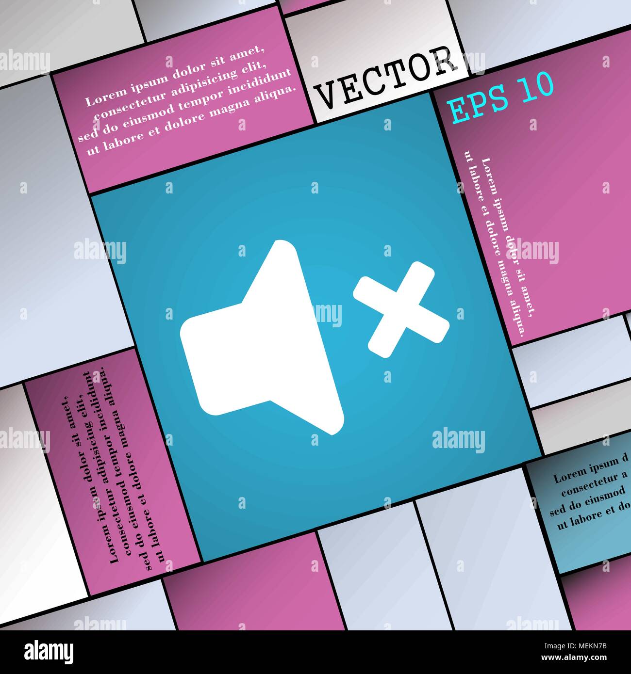 Mute speaker , Sound icon sign. Modern flat style for your design ...