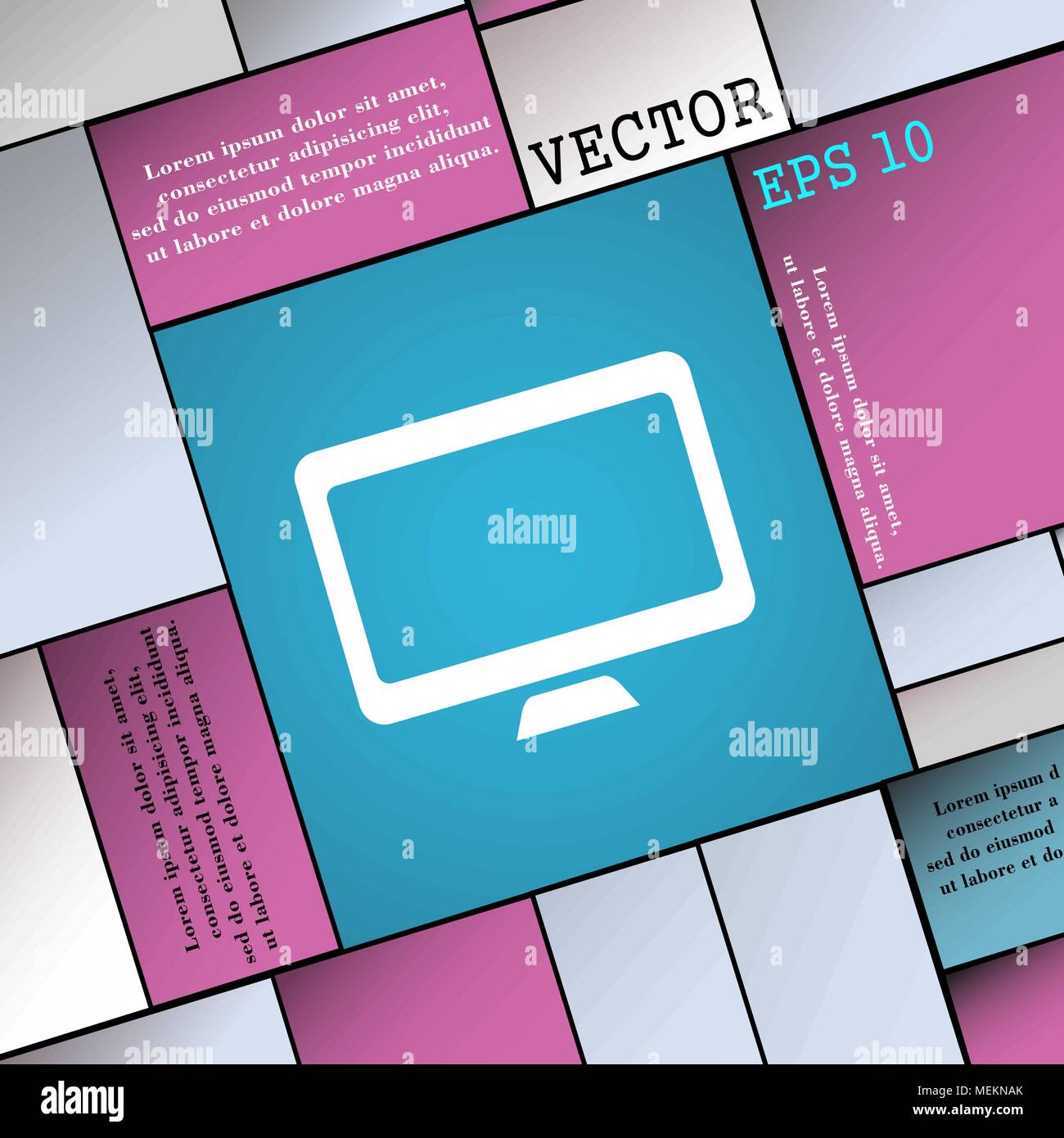 Computer widescreen monitor icon sign. Modern flat style for your ...