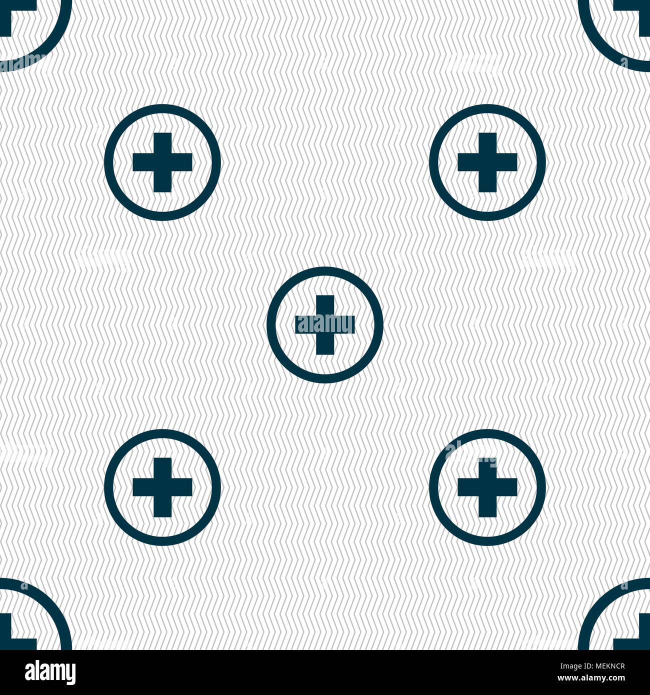 Plus, Positive, zoom icon sign. Seamless abstract background with ...