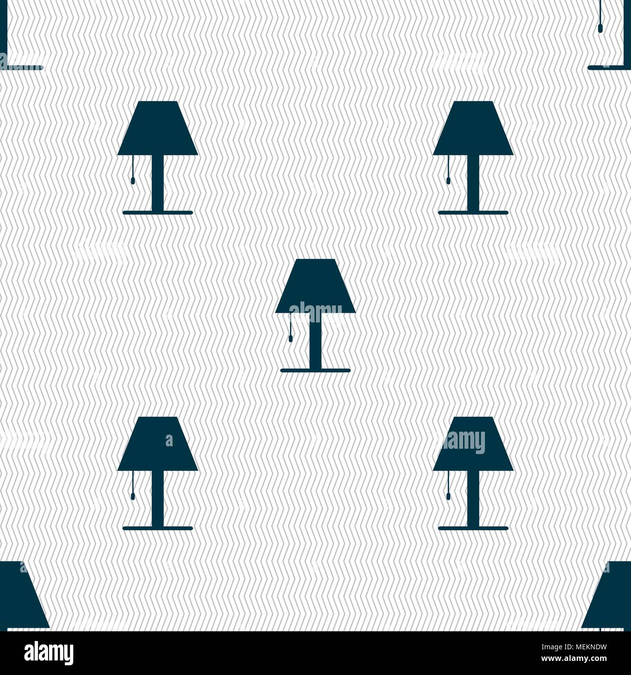 Lamp icon sign. Seamless abstract background with geometric shapes ...