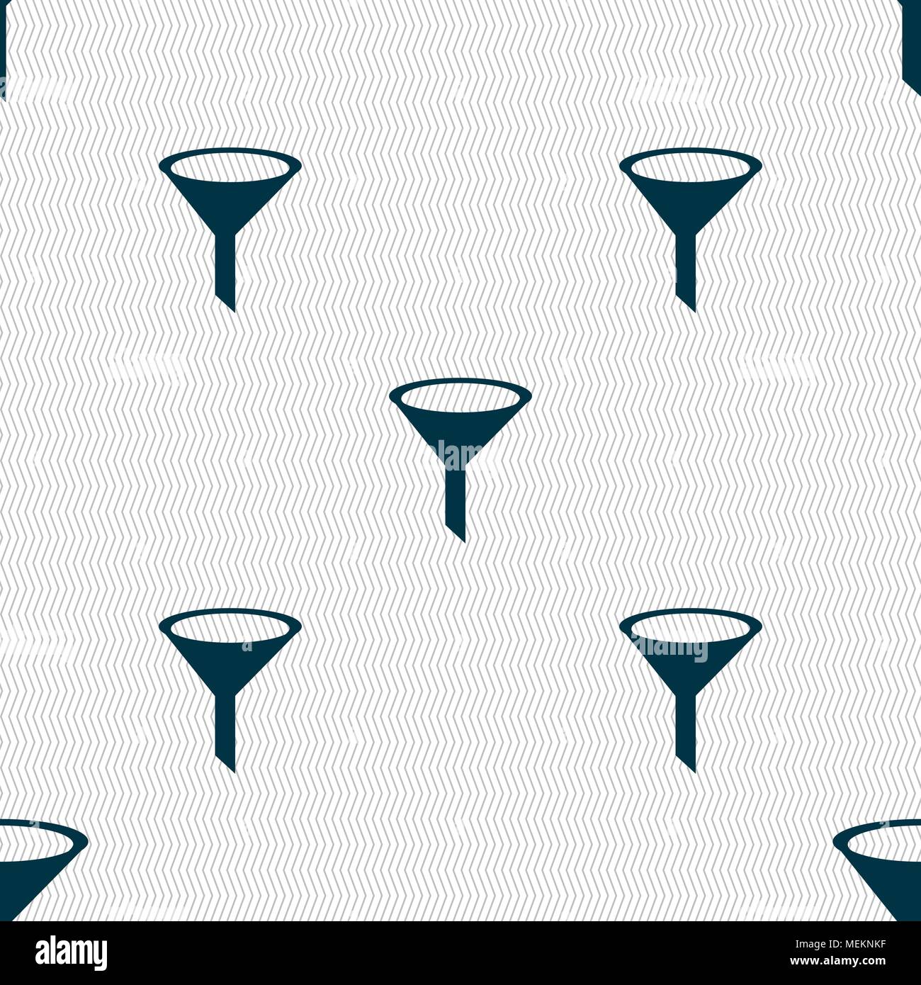 Funnel icon sign. Seamless abstract background with geometric shapes ...