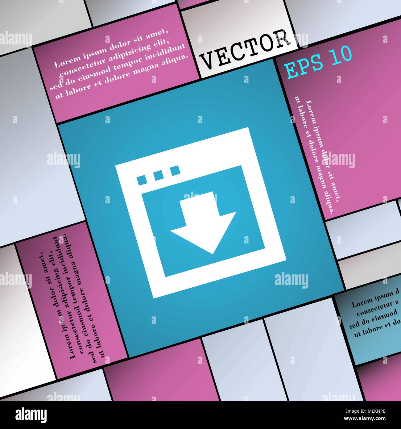 Arrow down, Download, Load, Backup icon sign. Modern flat style for ...