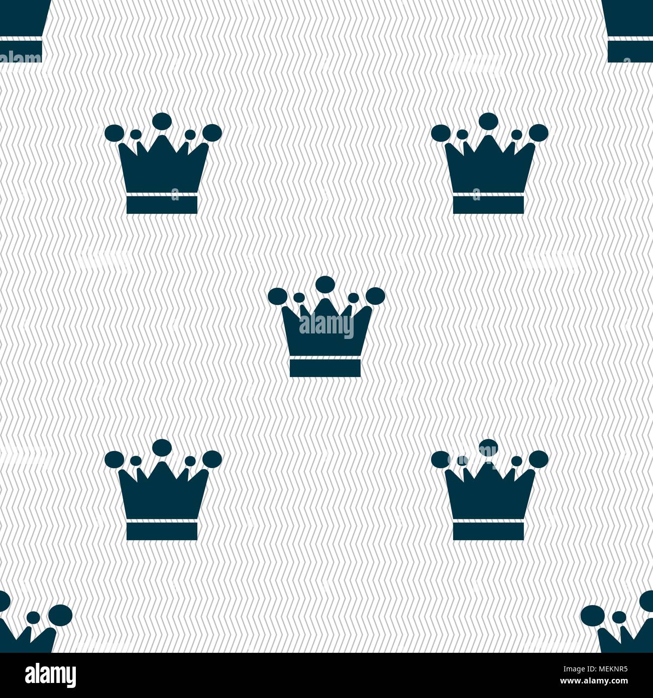 Crown icon sign. Seamless abstract background with geometric shapes ...