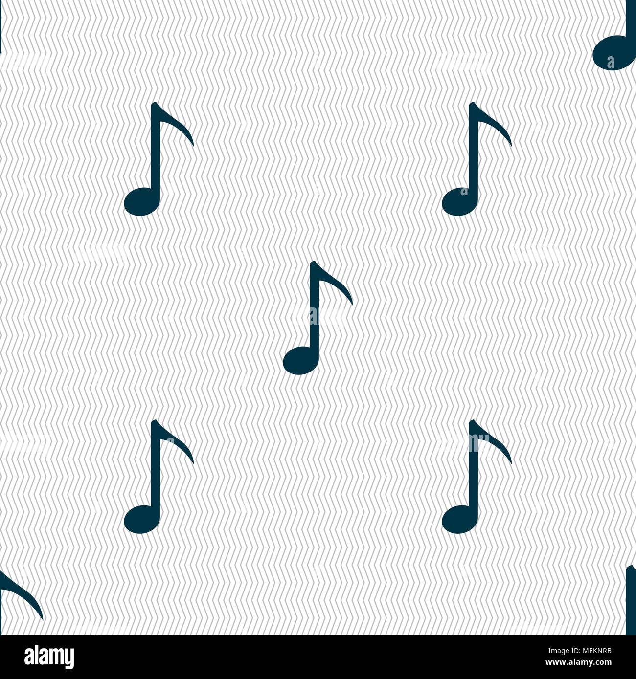Music note icon sign. Seamless abstract background with geometric ...