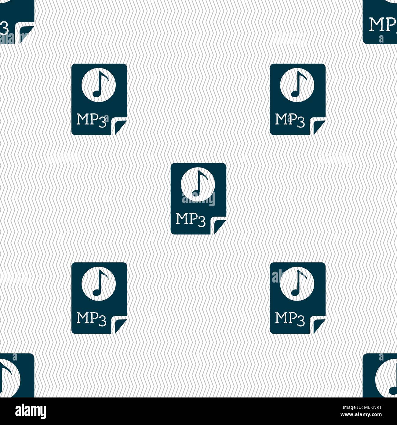 Audio, MP3 file icon sign. Seamless abstract background with geometric ...