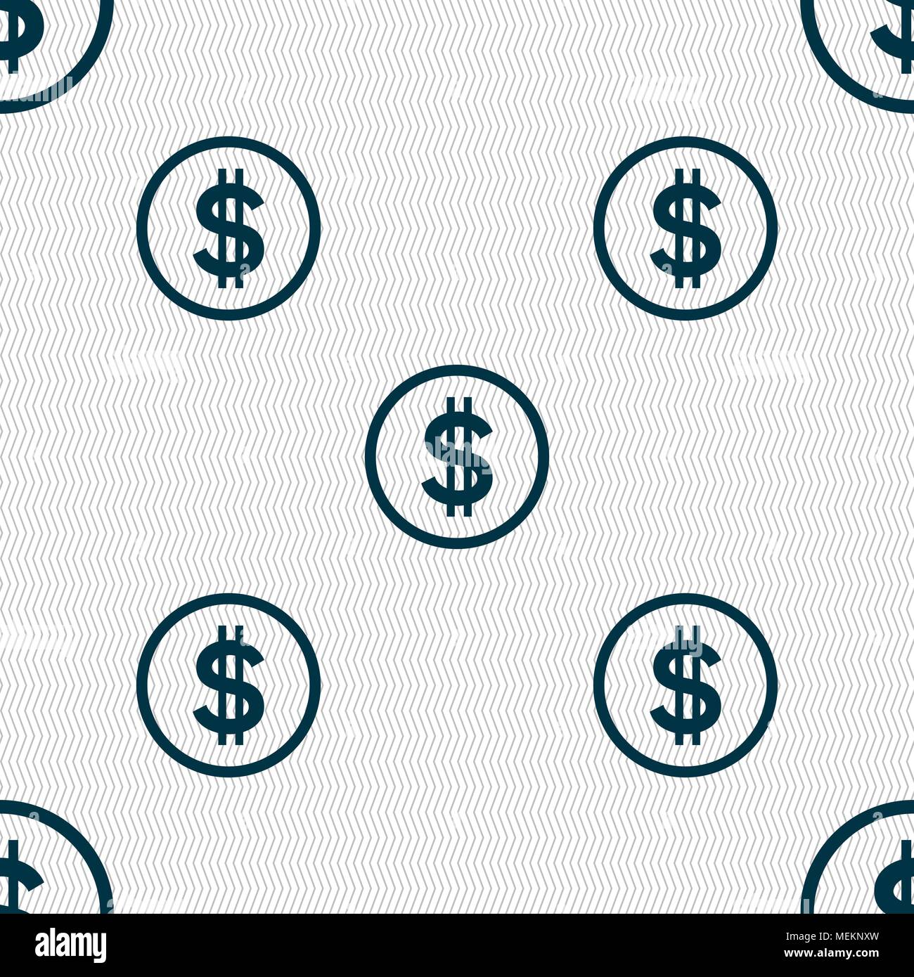 Dollar icon sign. Seamless abstract background with geometric shapes ...