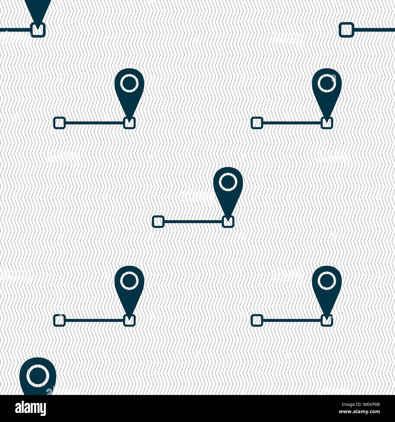 Map pointer icon sign. Seamless abstract background with geometric ...