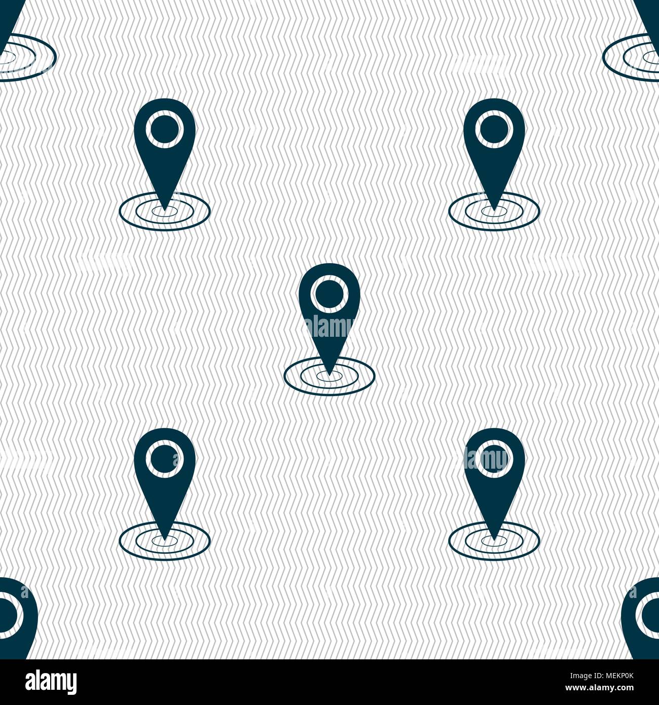 Map Pointer Icon Sign Seamless Abstract Background With Geometric Shapes Vector Illustration