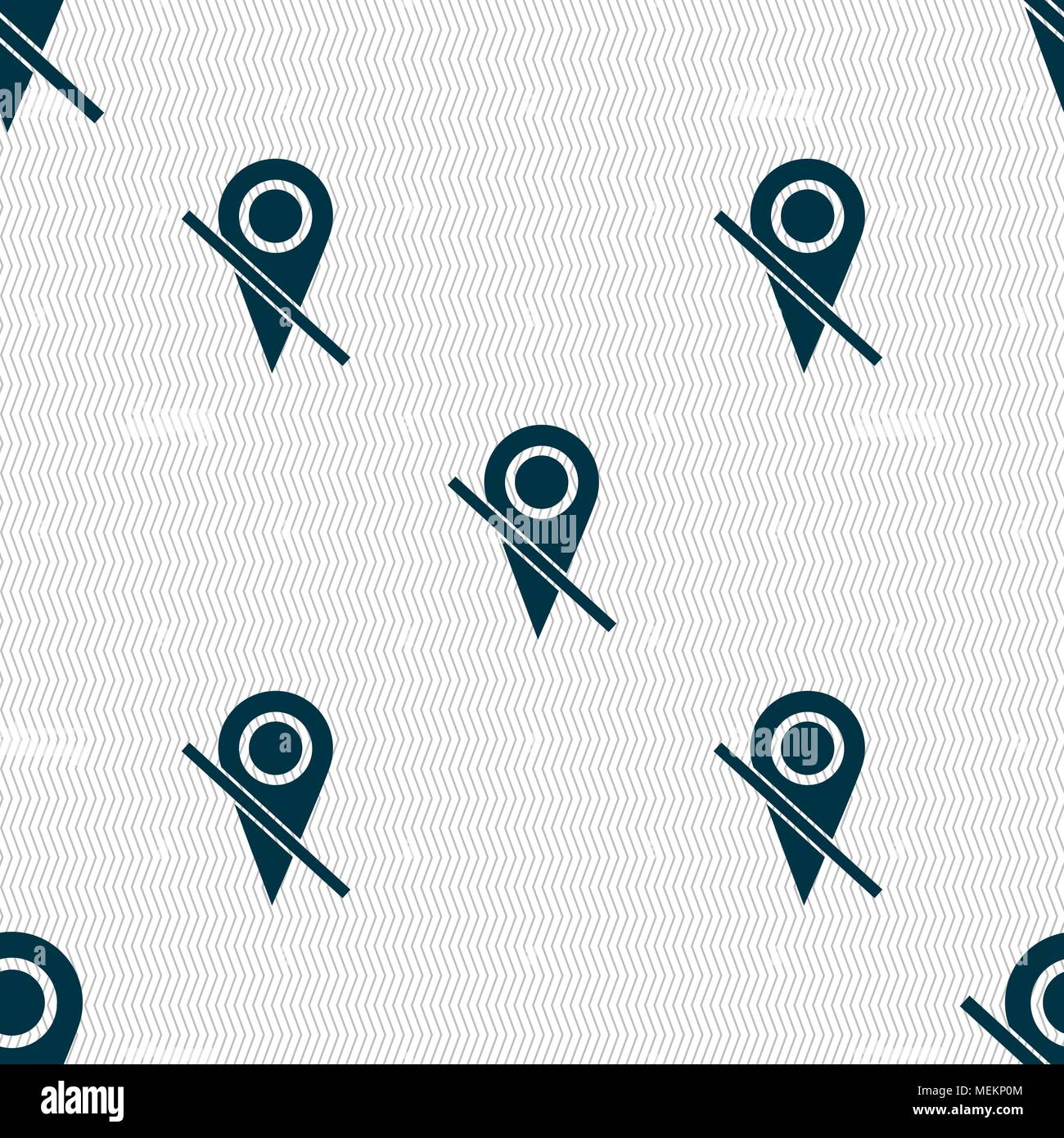 Map pointer icon sign. Seamless abstract background with geometric shapes. Vector illustration ...