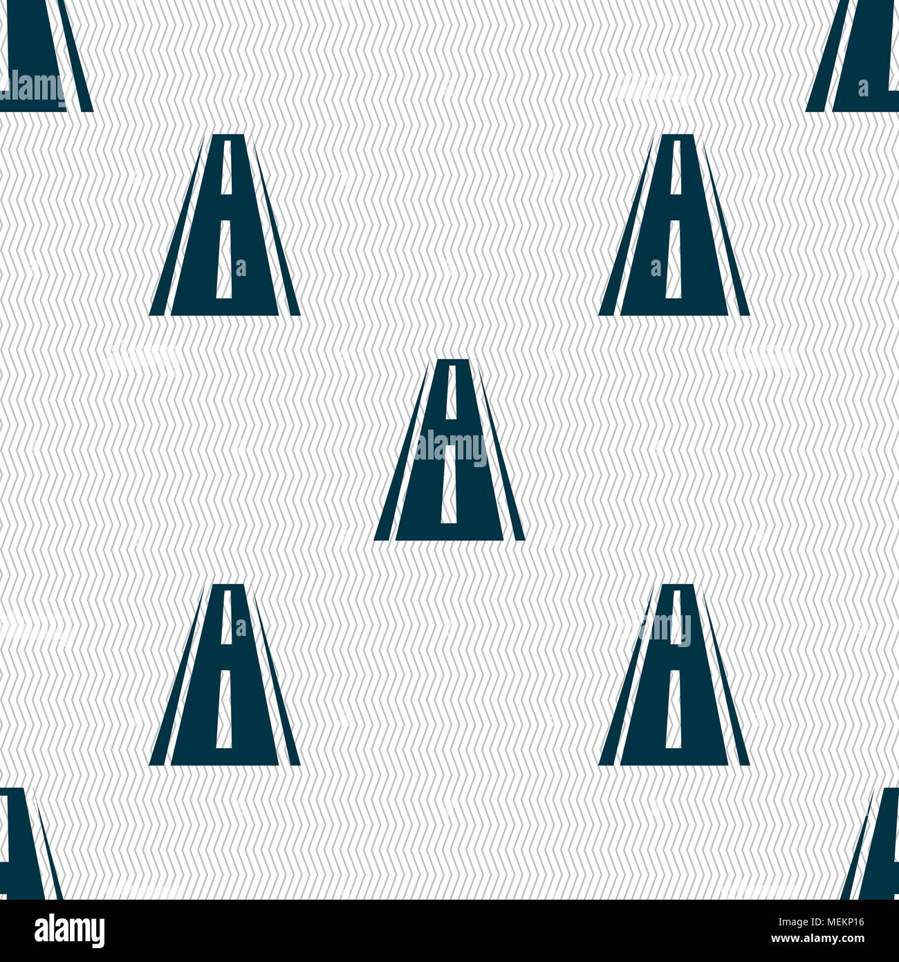 Road icon sign. Seamless abstract background with geometric shapes ...