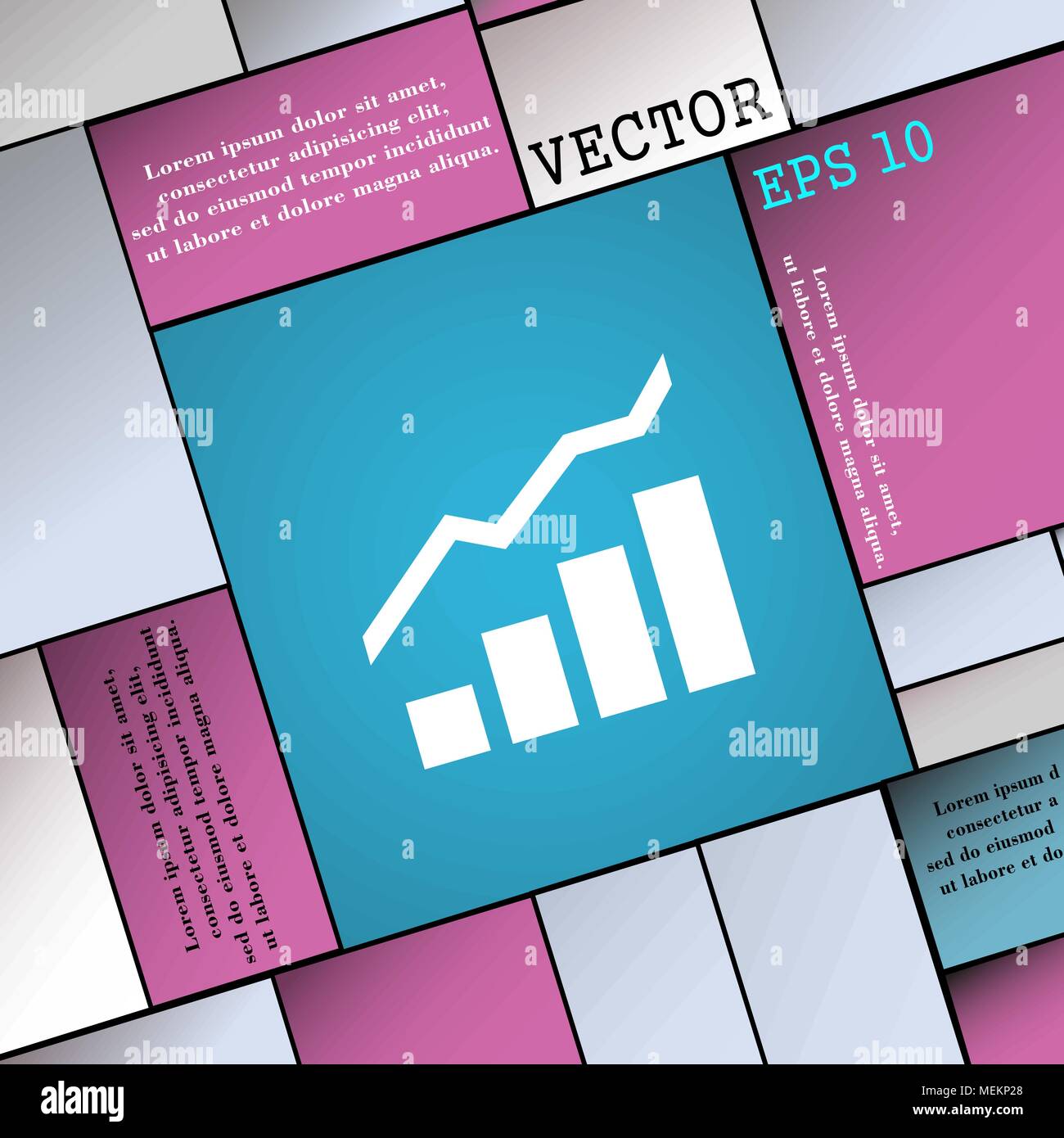 Growth and development concept. graph of Rate icon sign. Modern flat ...