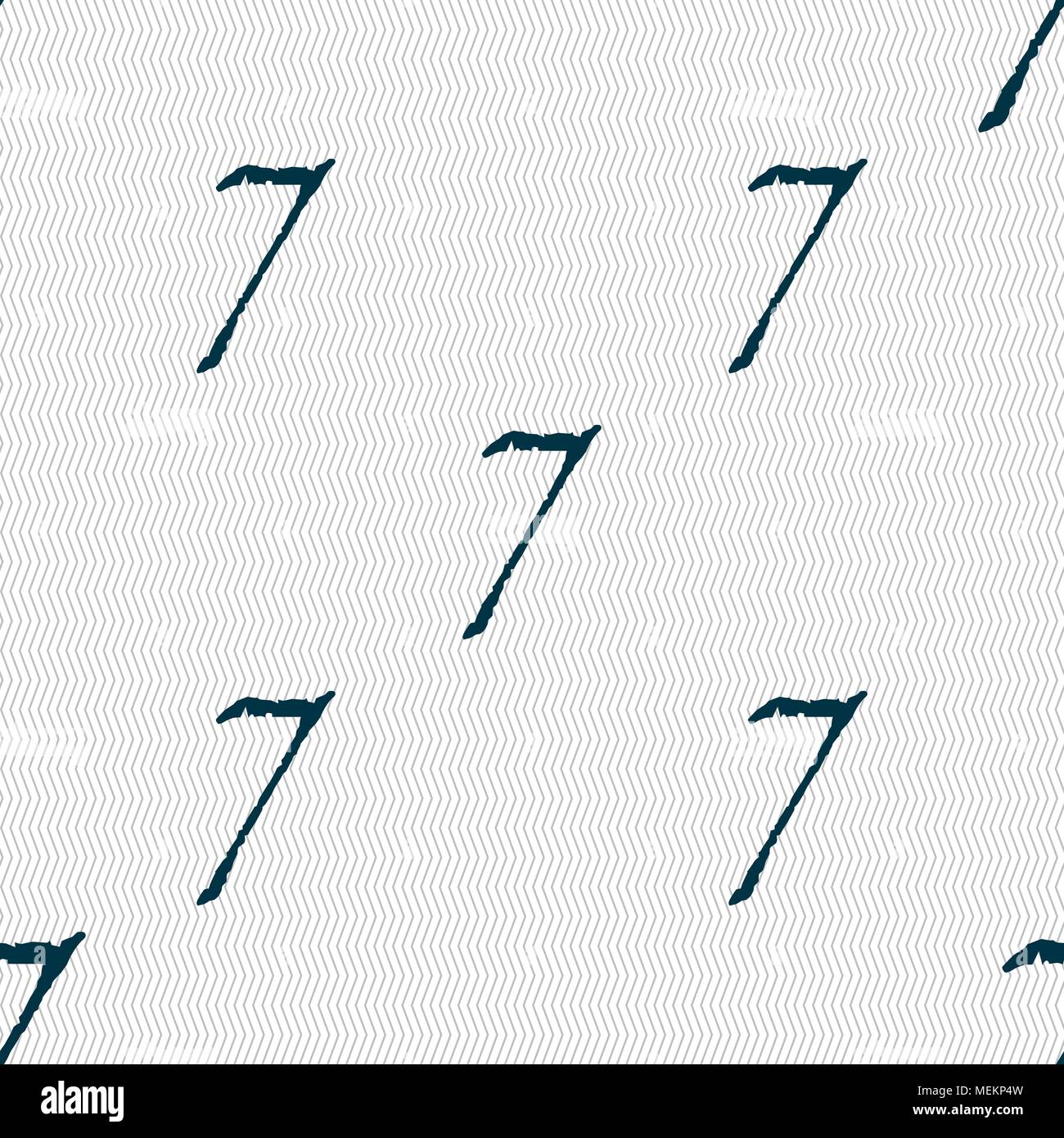 number seven icon sign. Seamless abstract background with geometric ...