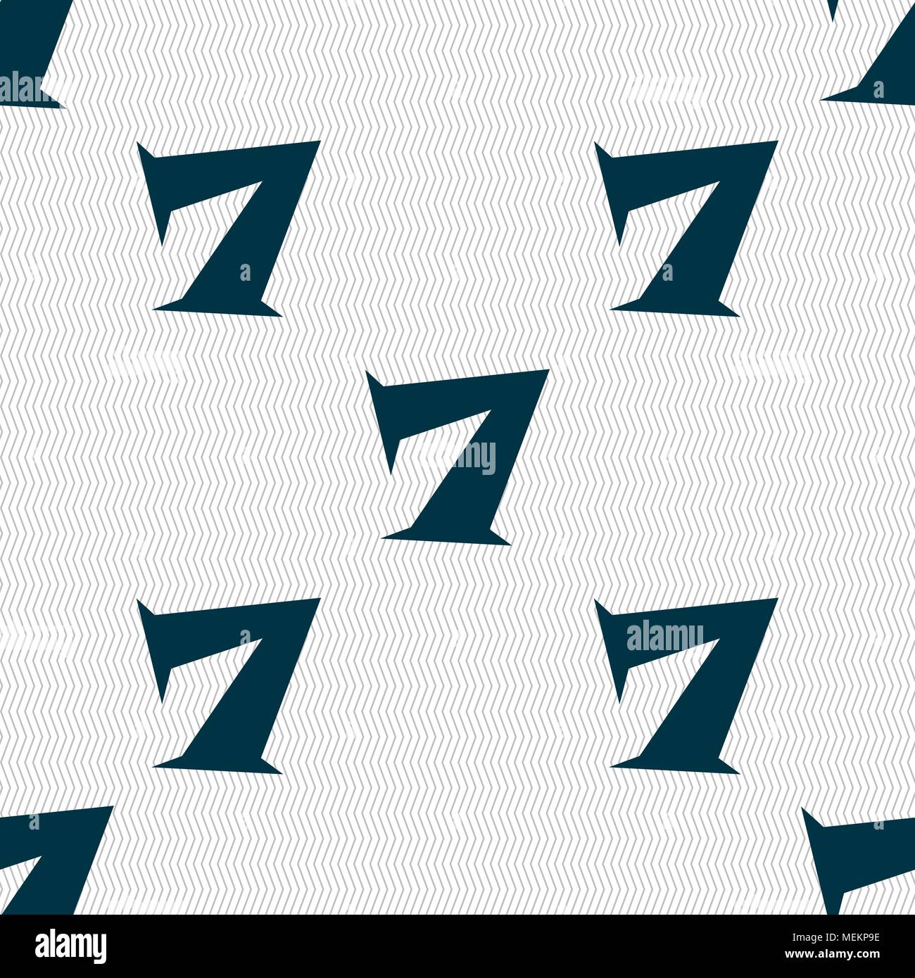 number seven icon sign. Seamless abstract background with geometric ...