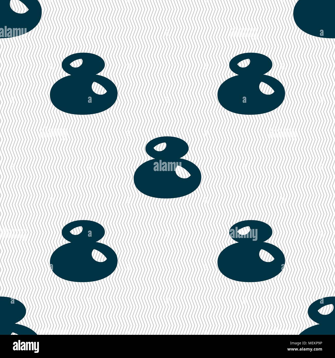 number Eight icon sign. Seamless abstract background with geometric ...