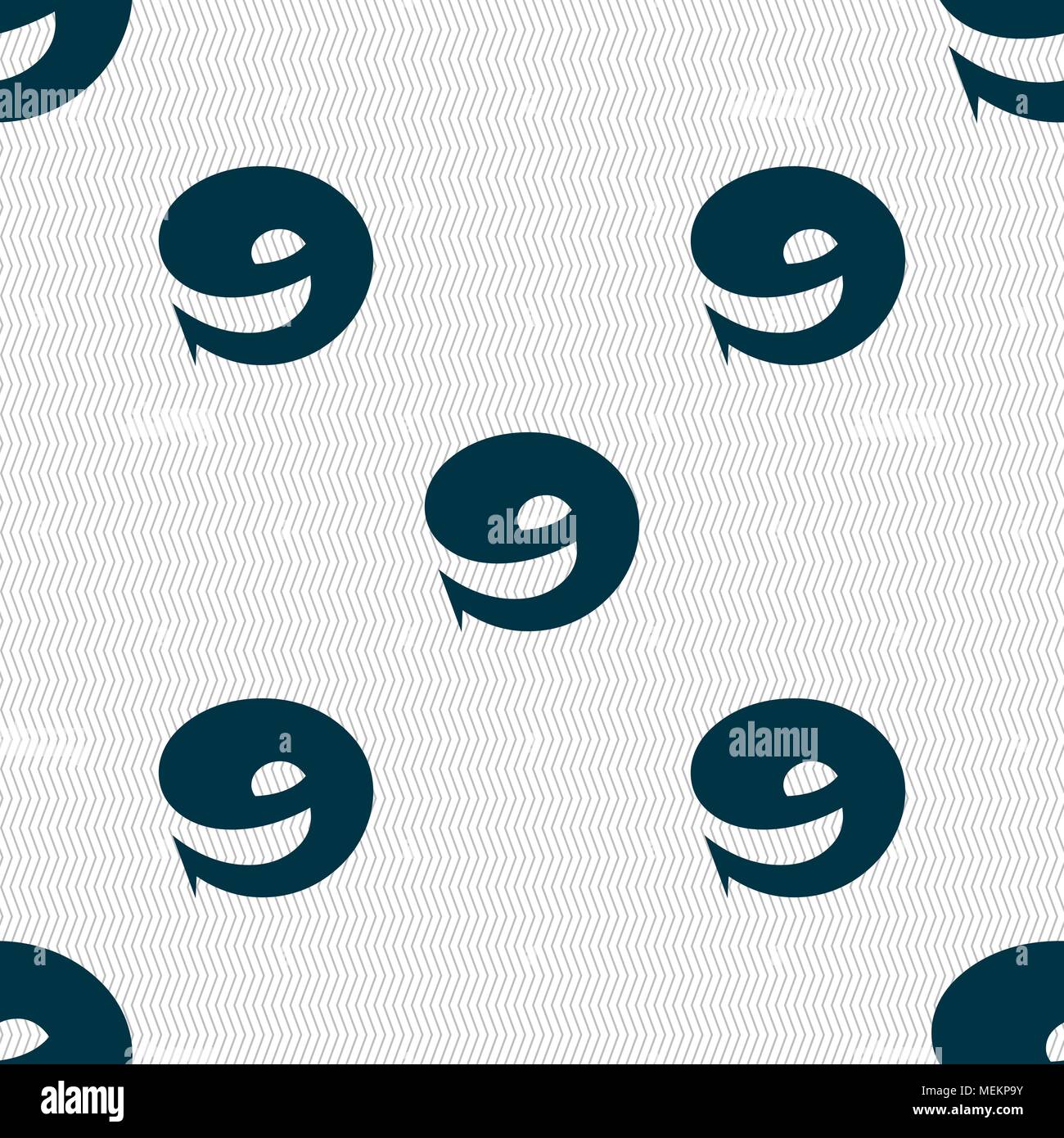 number Nine icon sign. Seamless abstract background with geometric ...