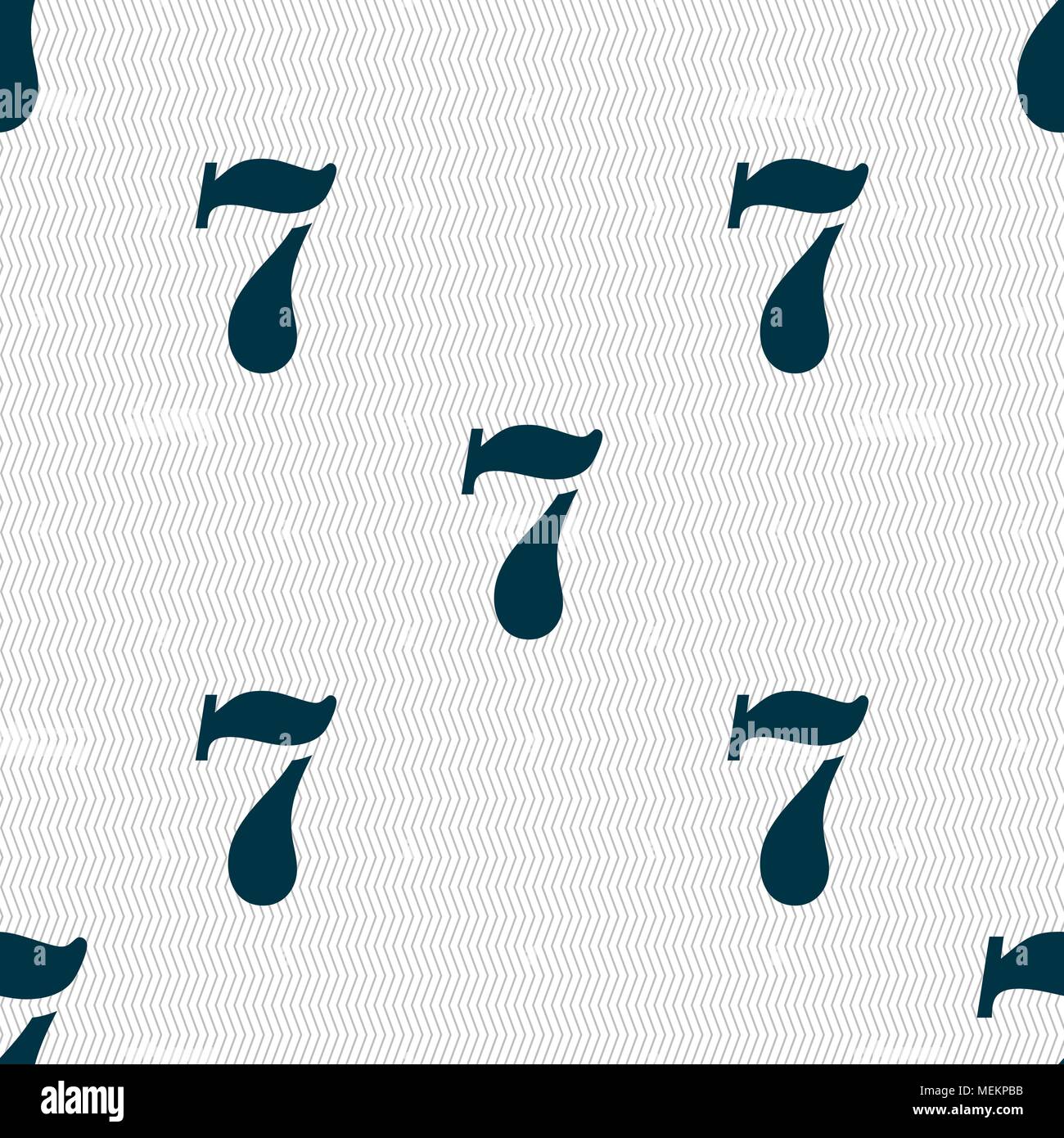 number seven icon sign. Seamless abstract background with geometric ...