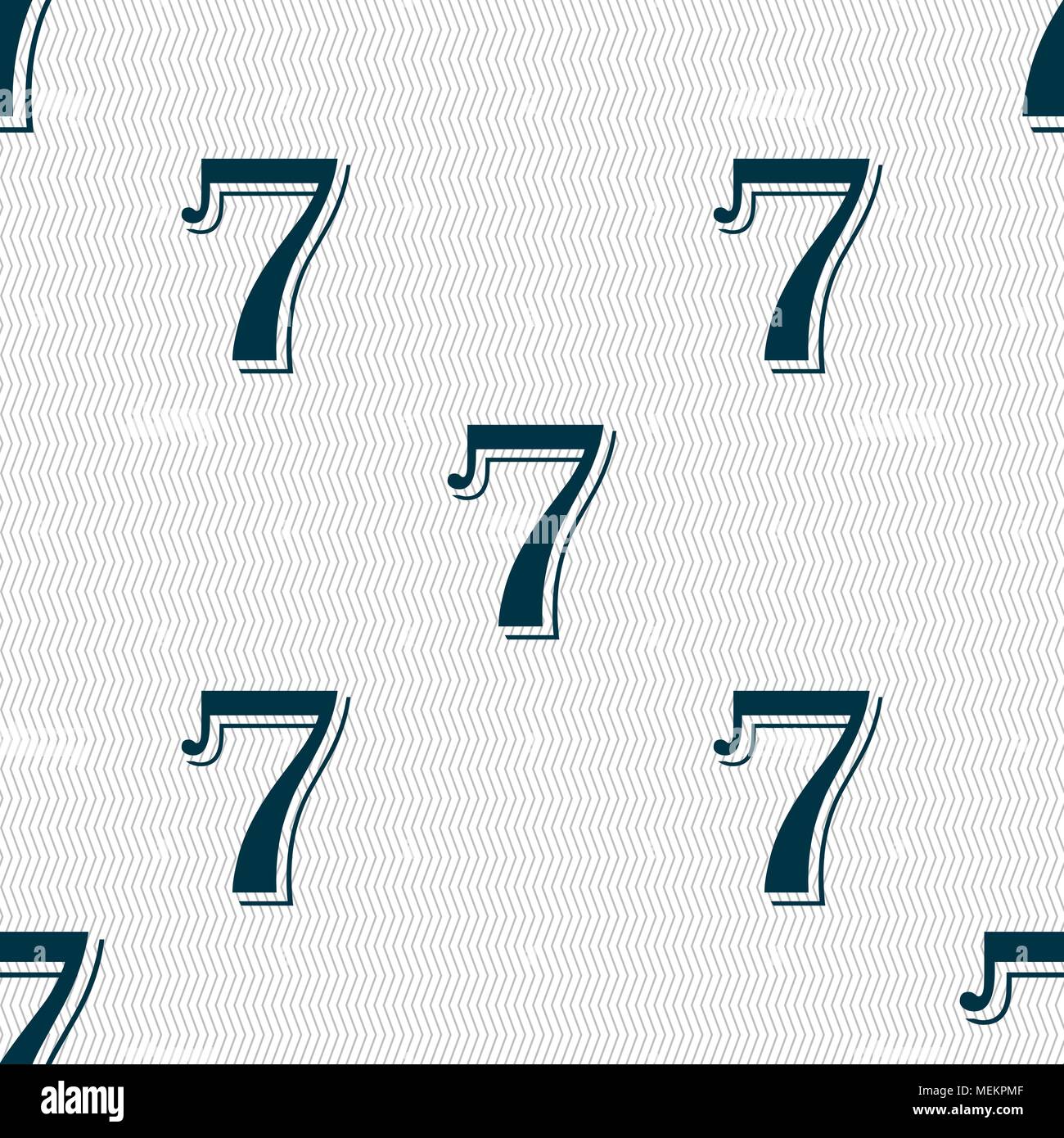 number seven icon sign. Seamless abstract background with geometric ...