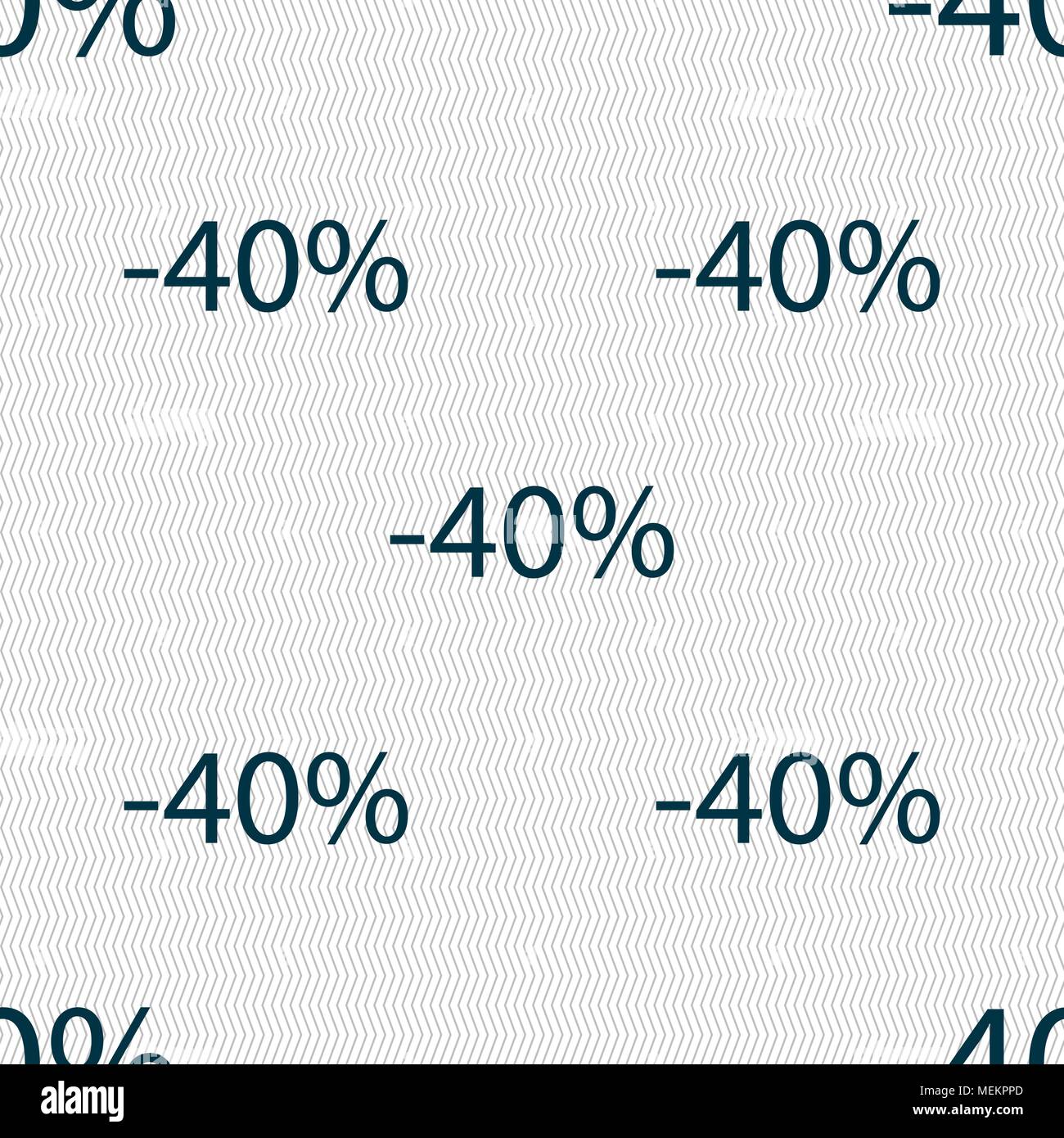 40 percent discount sign icon. Sale symbol. Special offer label ...