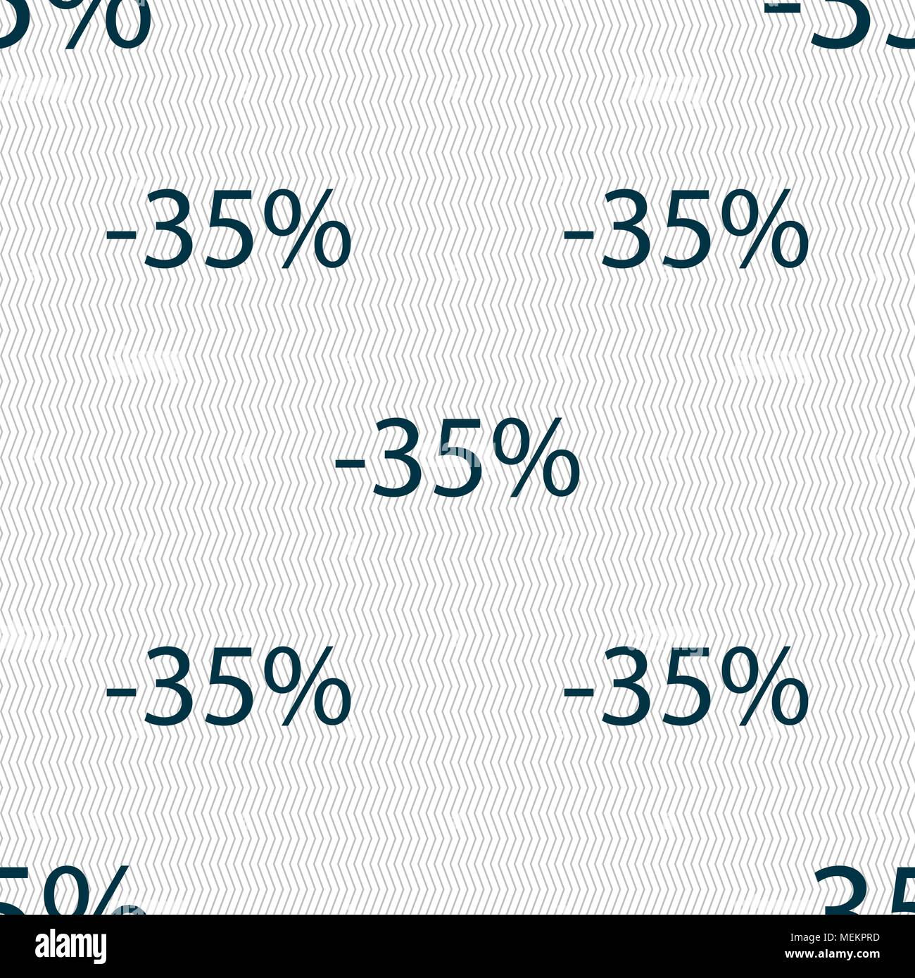 35 percent discount sign icon. Sale symbol. Special offer label ...