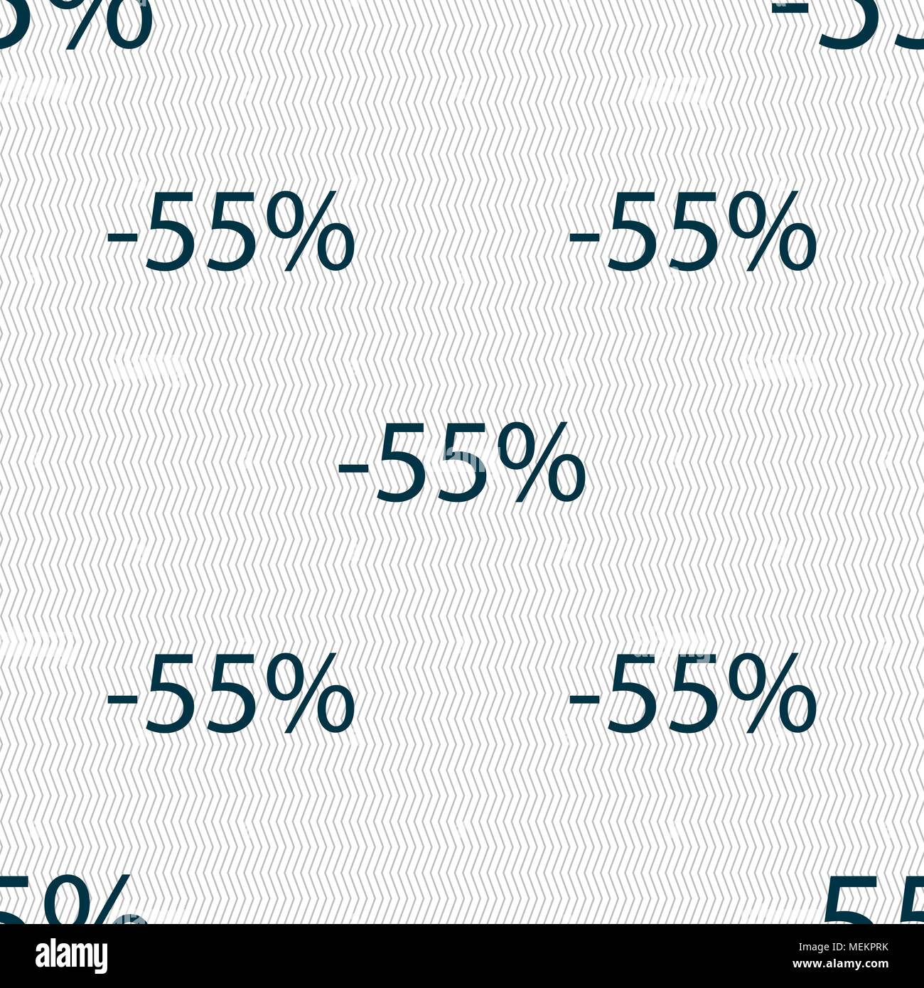 55 percent discount sign icon. Sale symbol. Special offer label ...