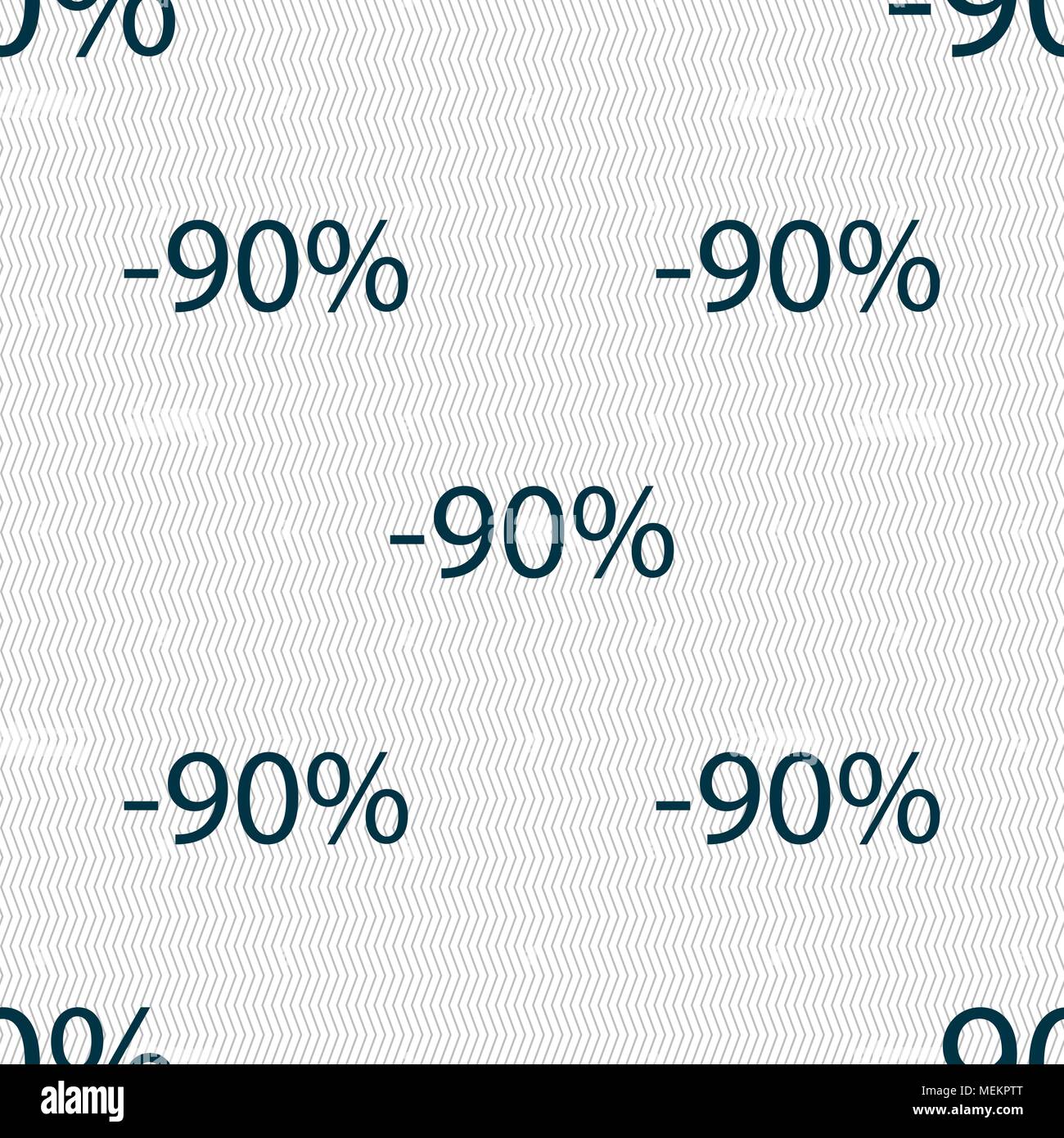90 percent discount sign icon. Sale symbol. Special offer label ...