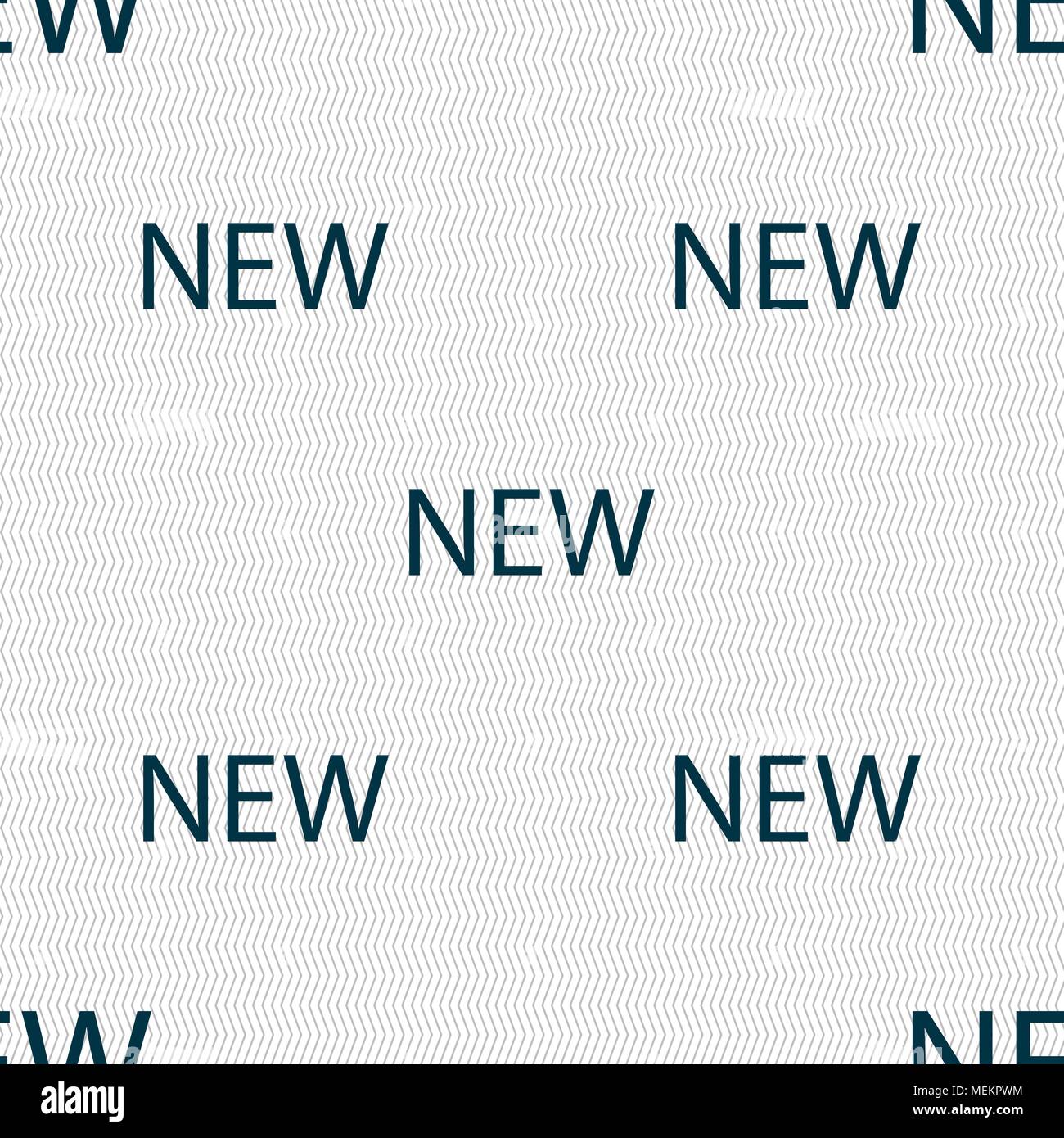 New sign icon. arrival button symbol. Seamless abstract background with ...