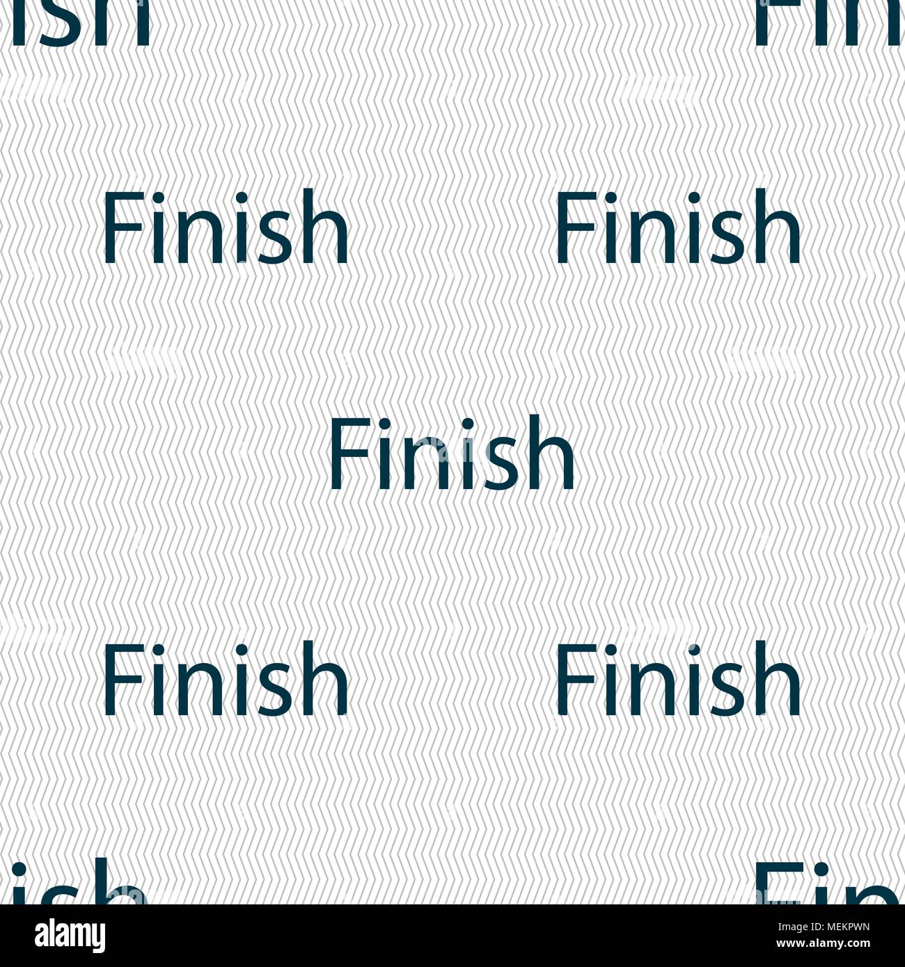 Finish sign icon. Power button. Seamless abstract background with ...