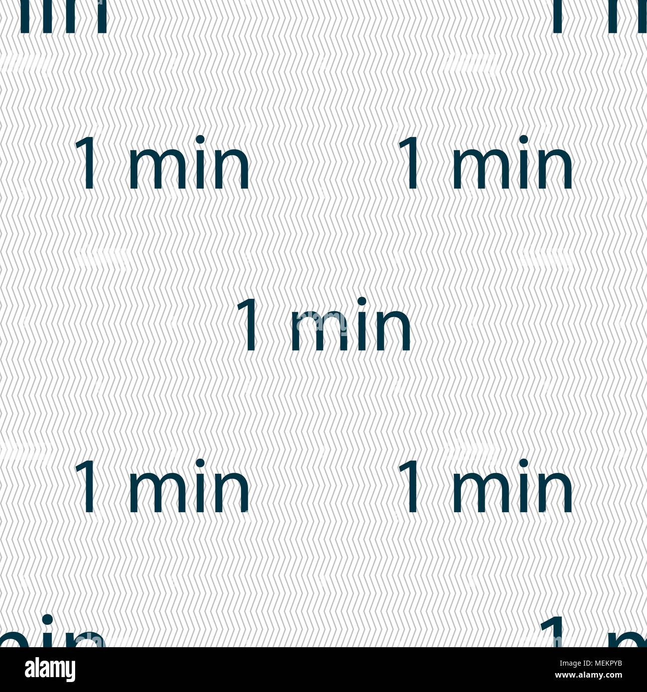 1 minutes sign icon. Seamless abstract background with geometric shapes ...