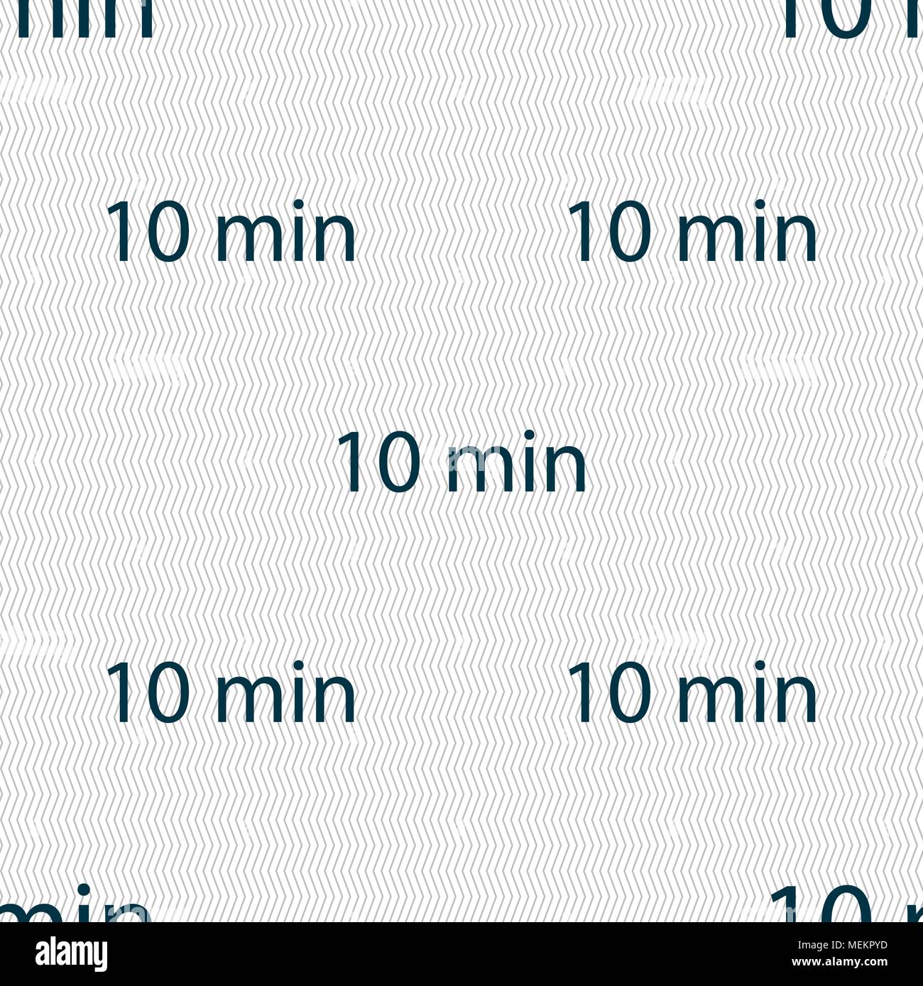 10 minutes sign icon. Seamless abstract background with geometric ...