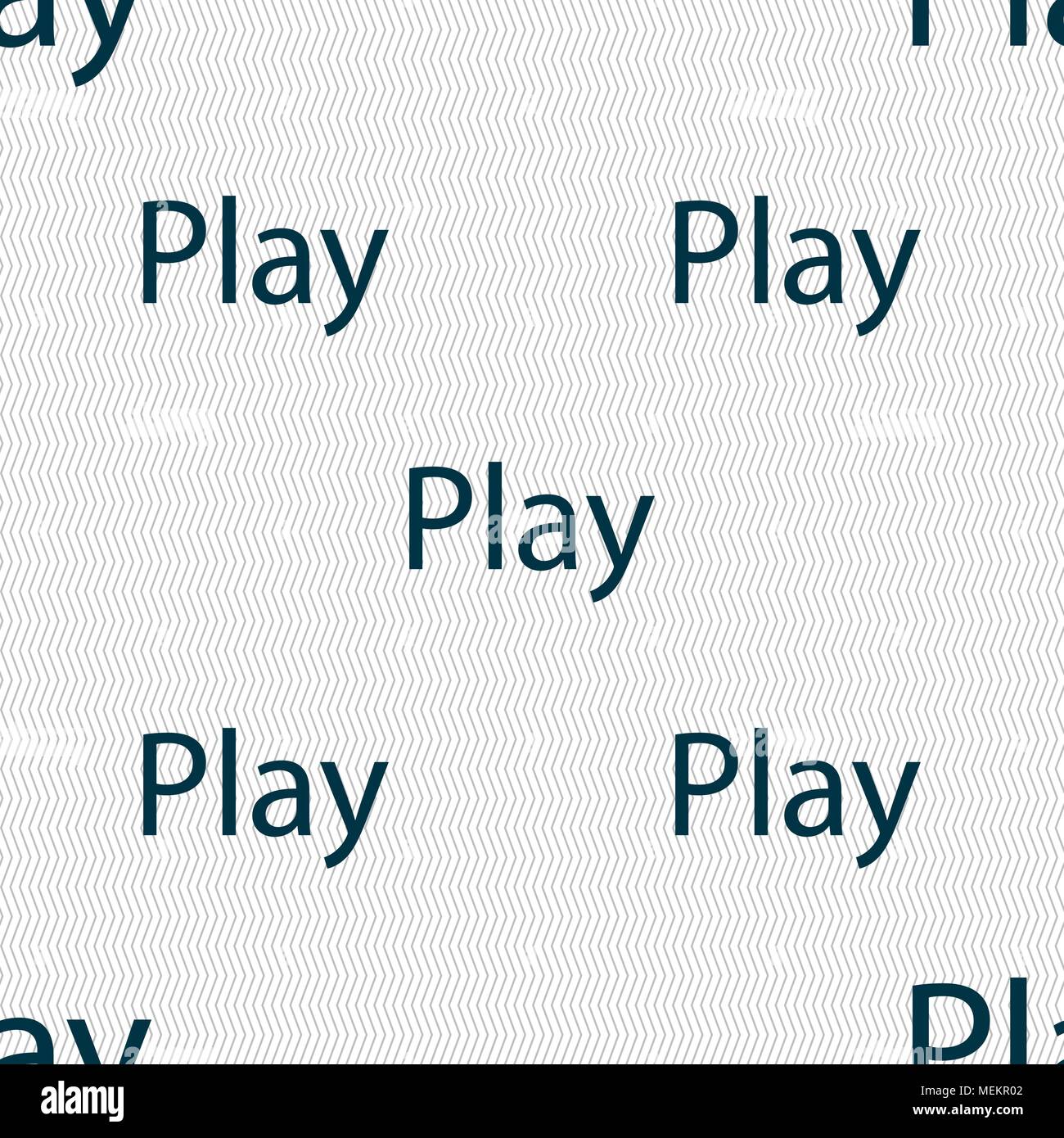 Play sign icon. symbol. Seamless abstract background with geometric ...