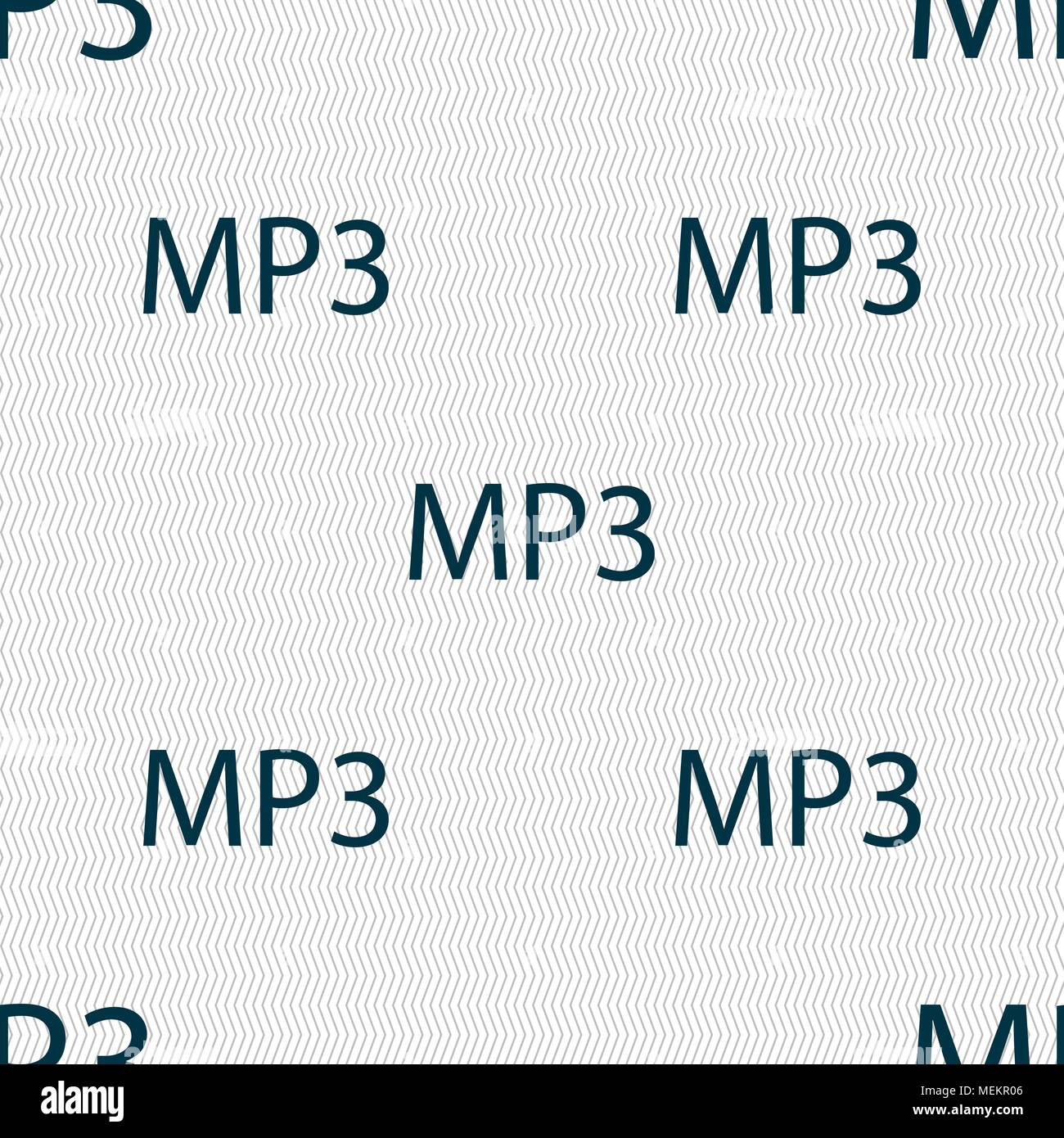 Mp3 music format sign icon. Musical symbol. Seamless abstract ...