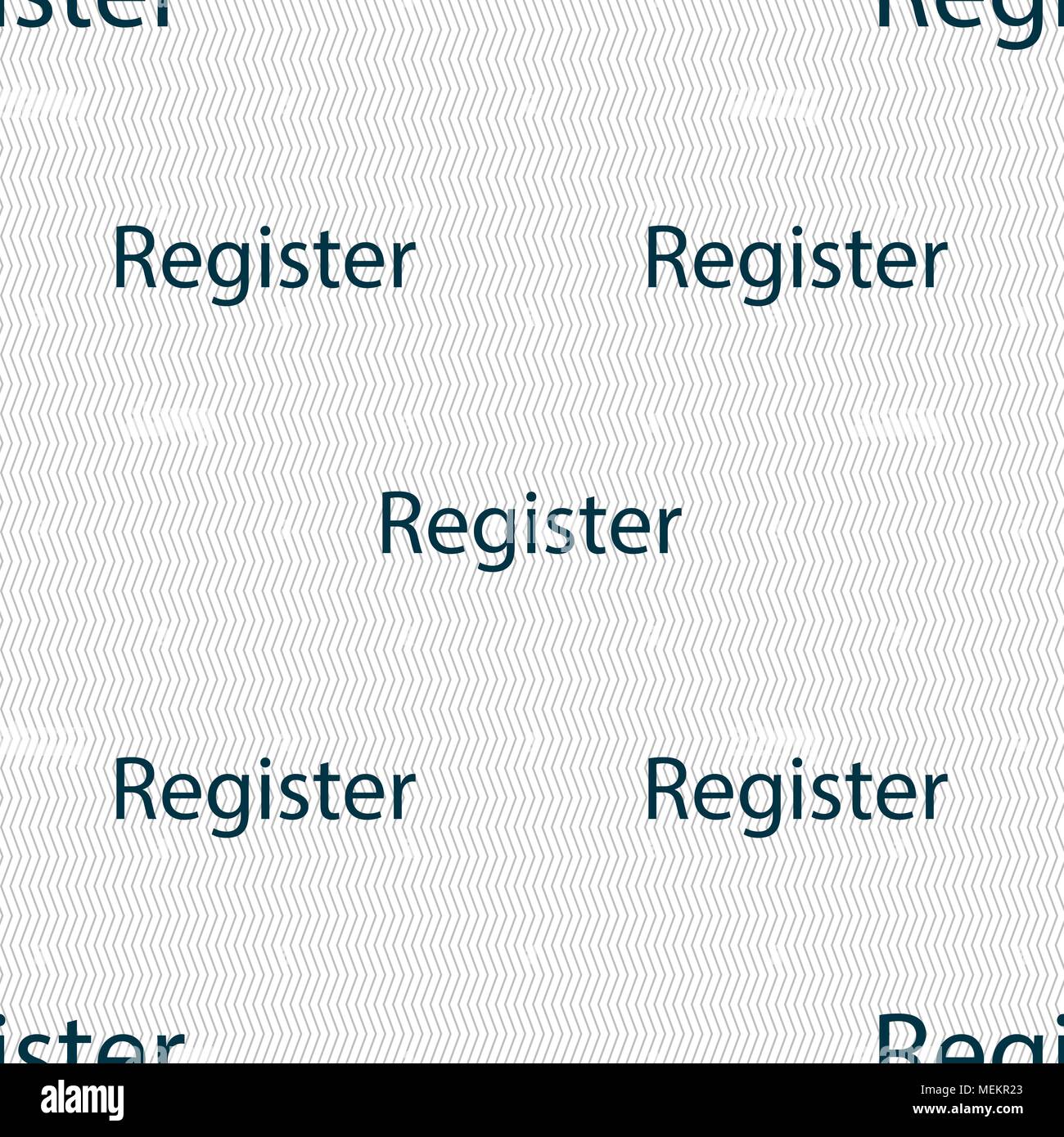 Register sign icon. Membership symbol. Website navigation. Seamless ...