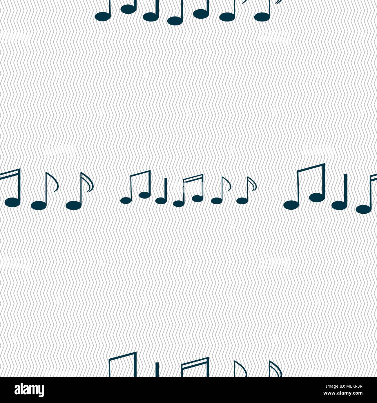 Music note sign icon. Musical symbol. Seamless abstract background with ...