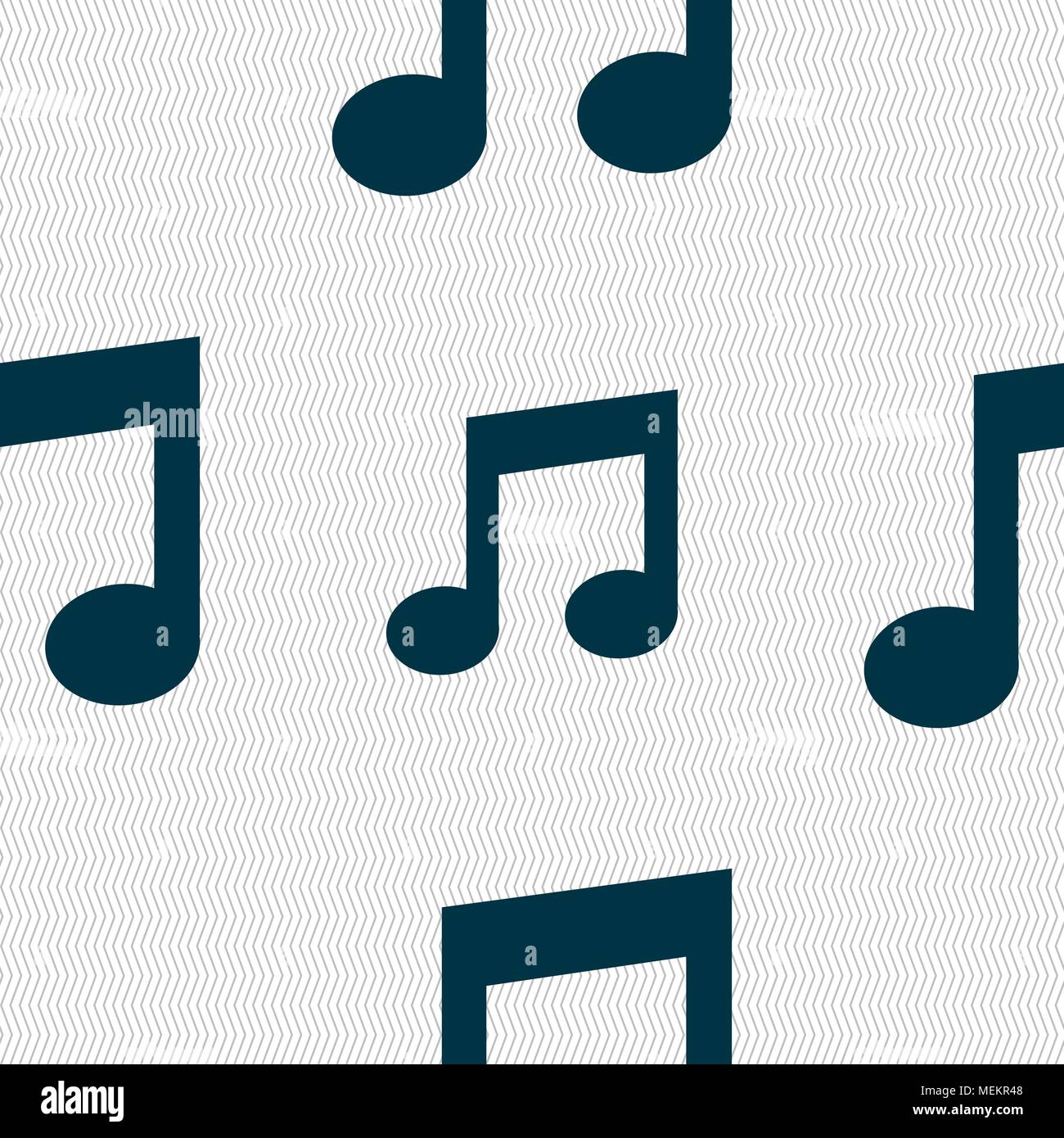 Music note sign icon. Musical symbol. Seamless abstract background with ...