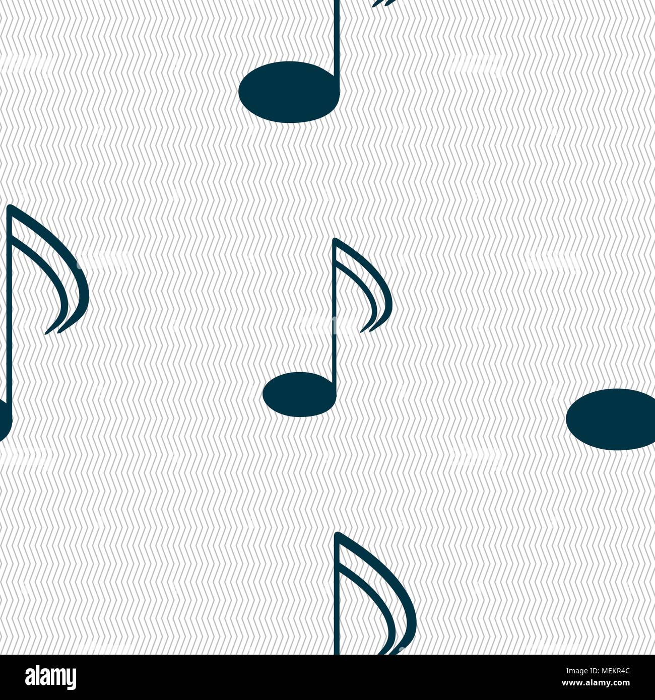 Music note sign icon. Musical symbol. Seamless abstract background with ...