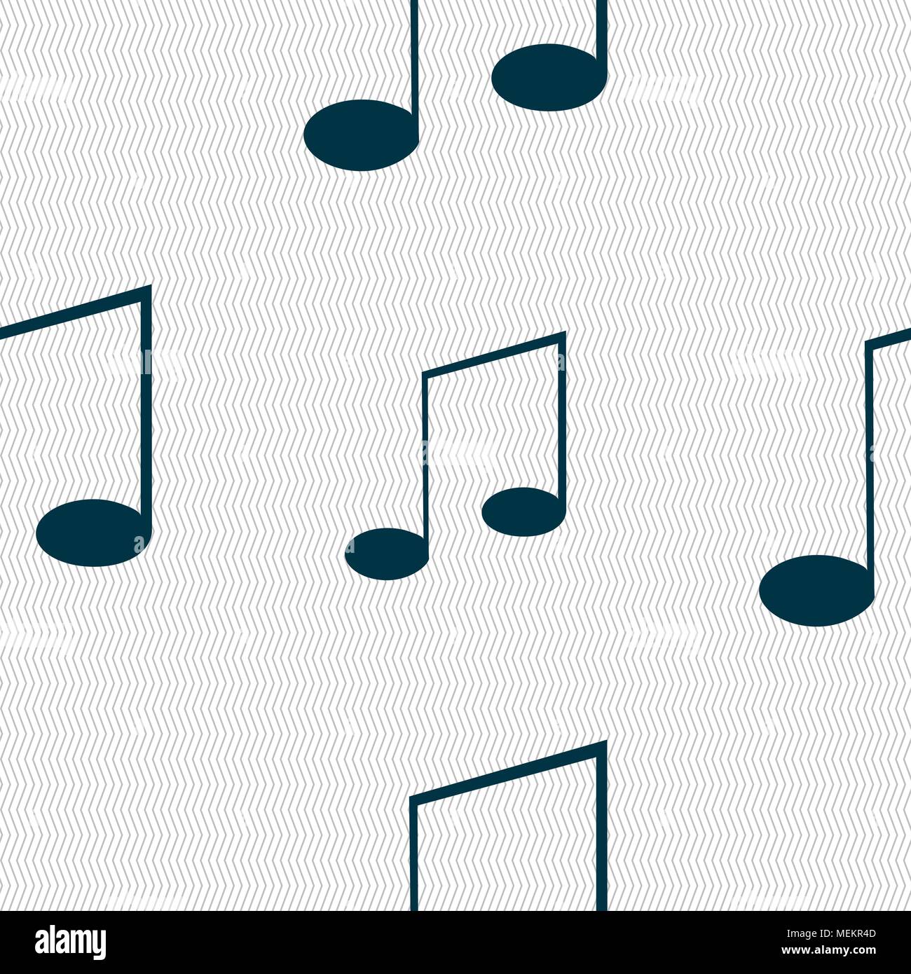 Music note sign icon. Musical symbol. Seamless abstract background with ...