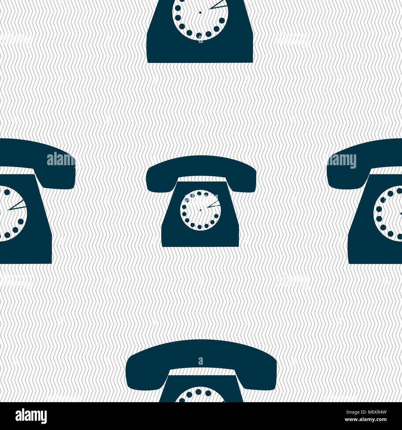 Retro telephone icon symbol. Seamless abstract background with ...