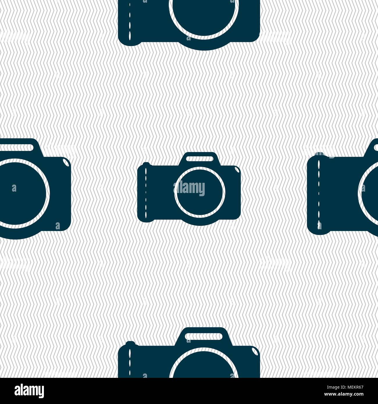 Photo camera sign icon. Digital photo camera symbol. Seamless abstract ...