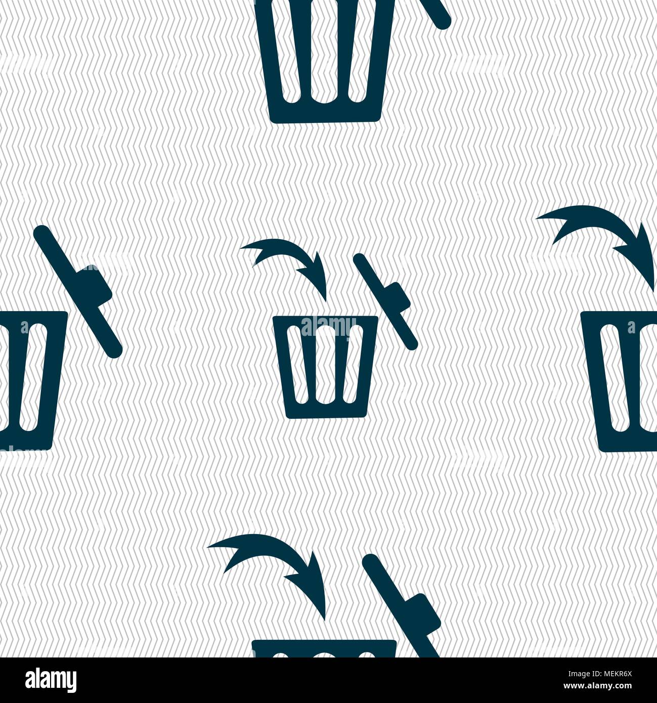 Recycle bin sign icon. Seamless abstract background with geometric ...